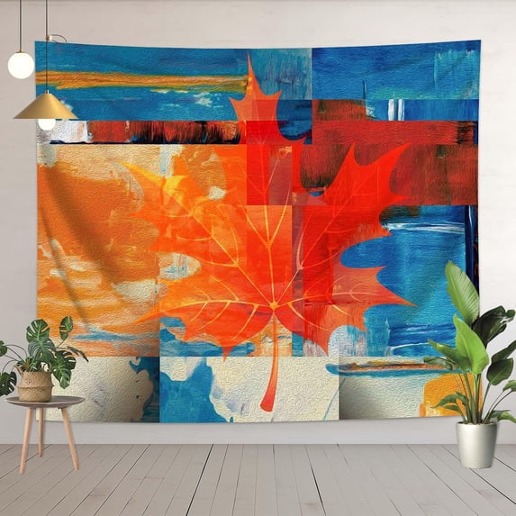 Maple Leaf Tapestry, Graffiti Tapestry Wall Hanging Home Decor for ...