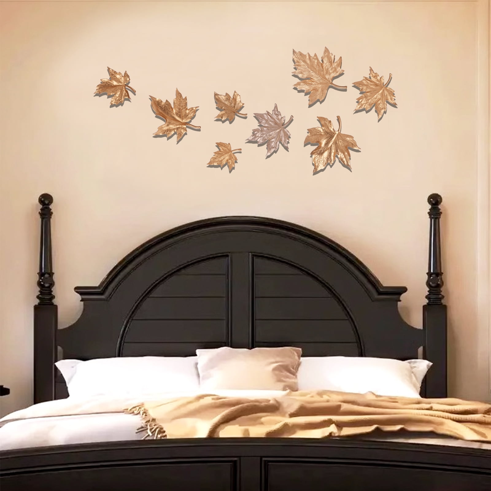 Maple Leaf Wall Decor 8 Pack Resin 3D Wall Sculptures Hanging ...