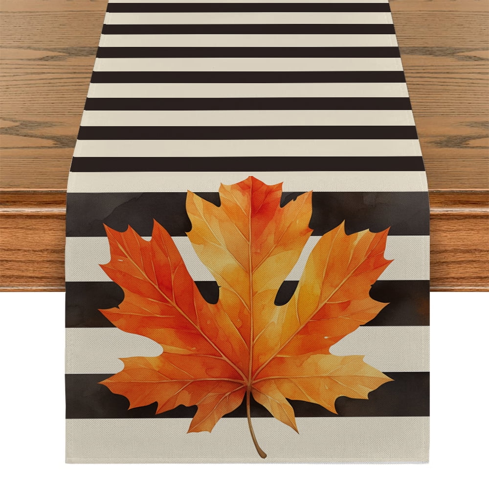 Maple Leaves Elegant Table Runners for Dining Table ration ...