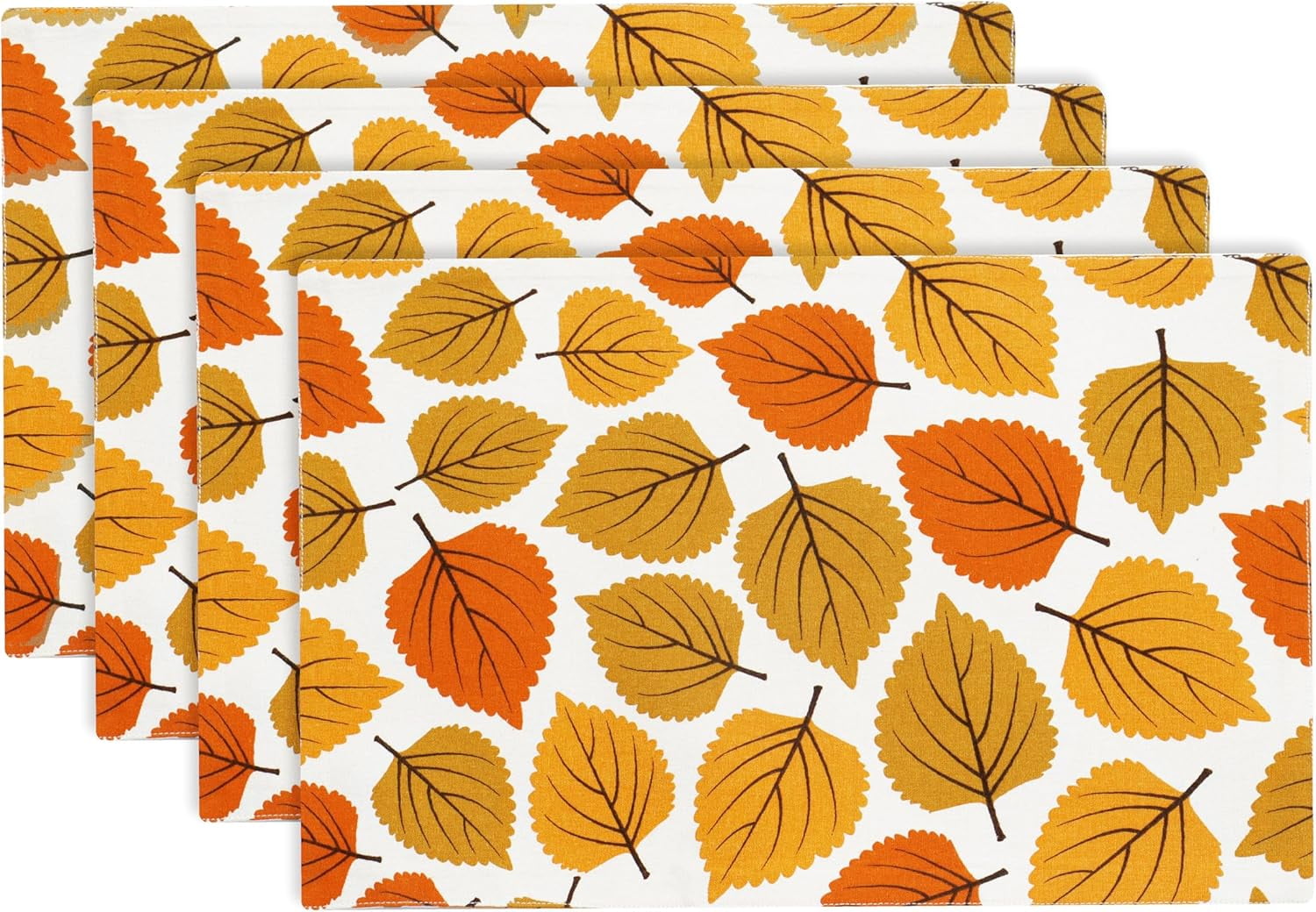 Maple Leaves Fall Placemats Set of 4, 12x18-In Autumn Fall Table ...