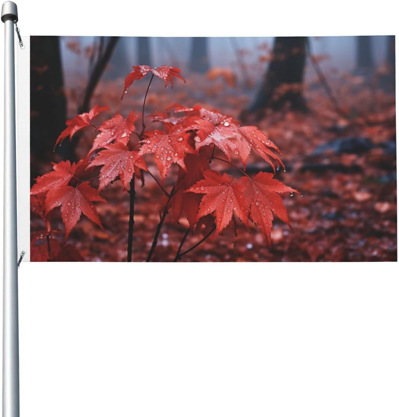 Maple Leaves Fall Scenery Flag 4.85x8 ft Flags for Outside Funny Banner ...