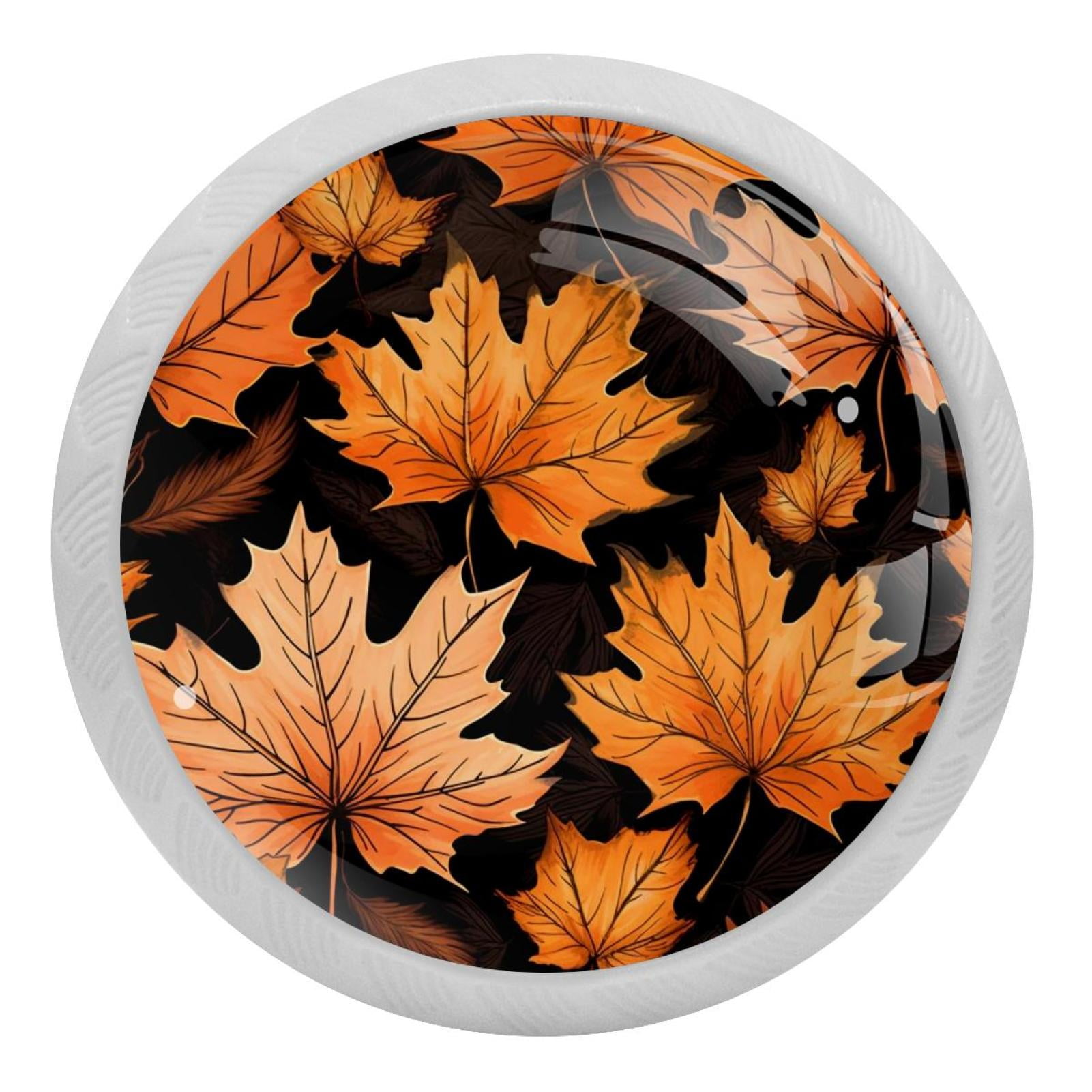 Maple Leaves Fluorescent Drawer Pulls: Round 4-Pack Glow-in-the-Dark ...