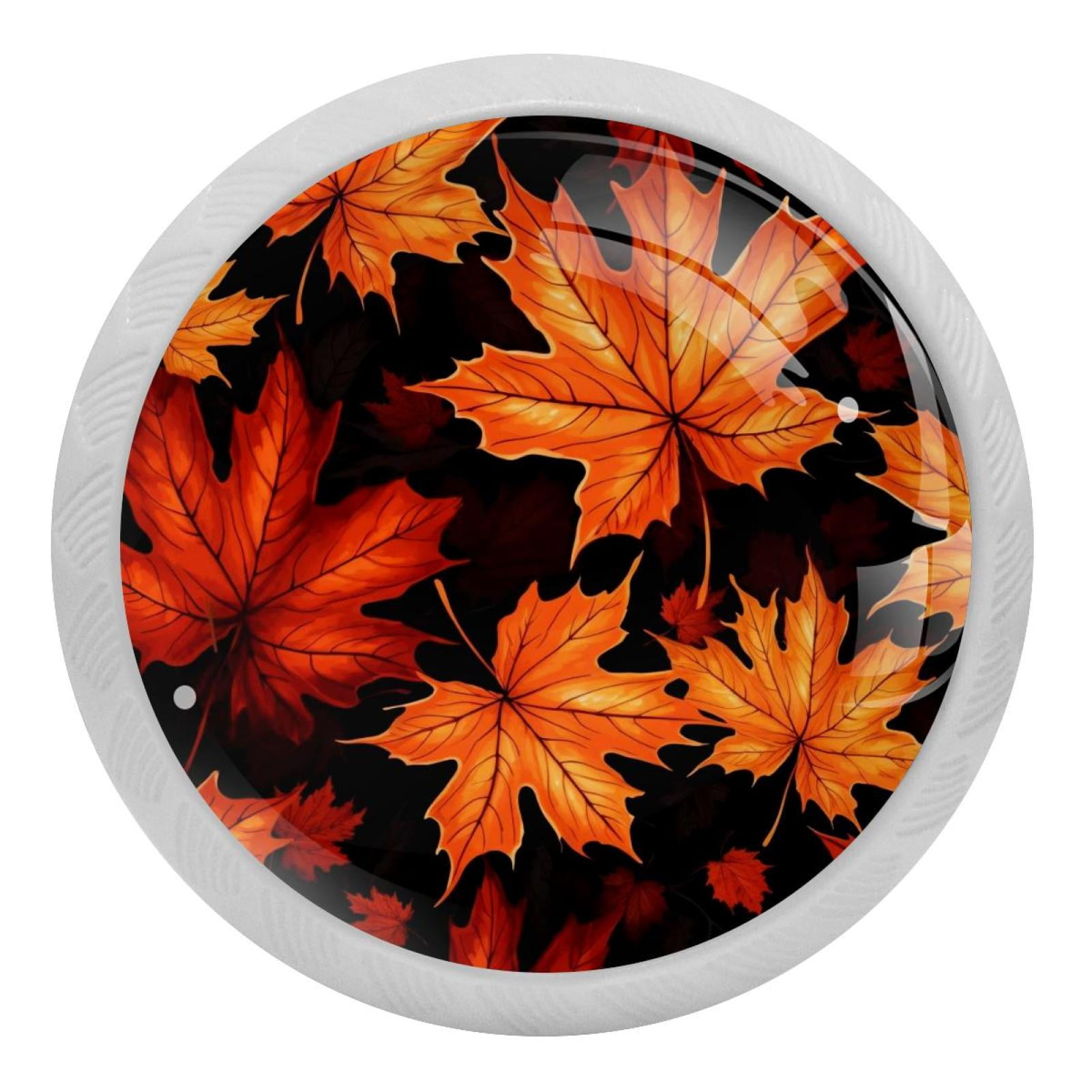 Maple Leaves Fluorescent Drawer Pulls with Screws – Round 4-Pack, Glow ...