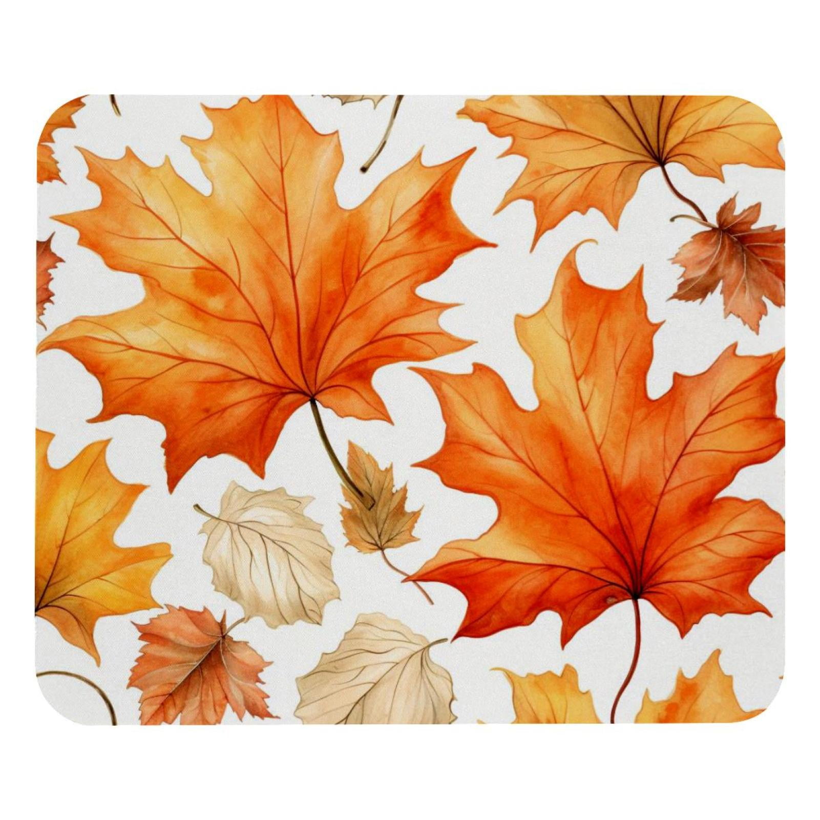 Maple Leaves Gaming Mouse Pad, Desk Mat, Square 8.3x9.8 Inch Non-Slip Rubber Bottom Printed for ...