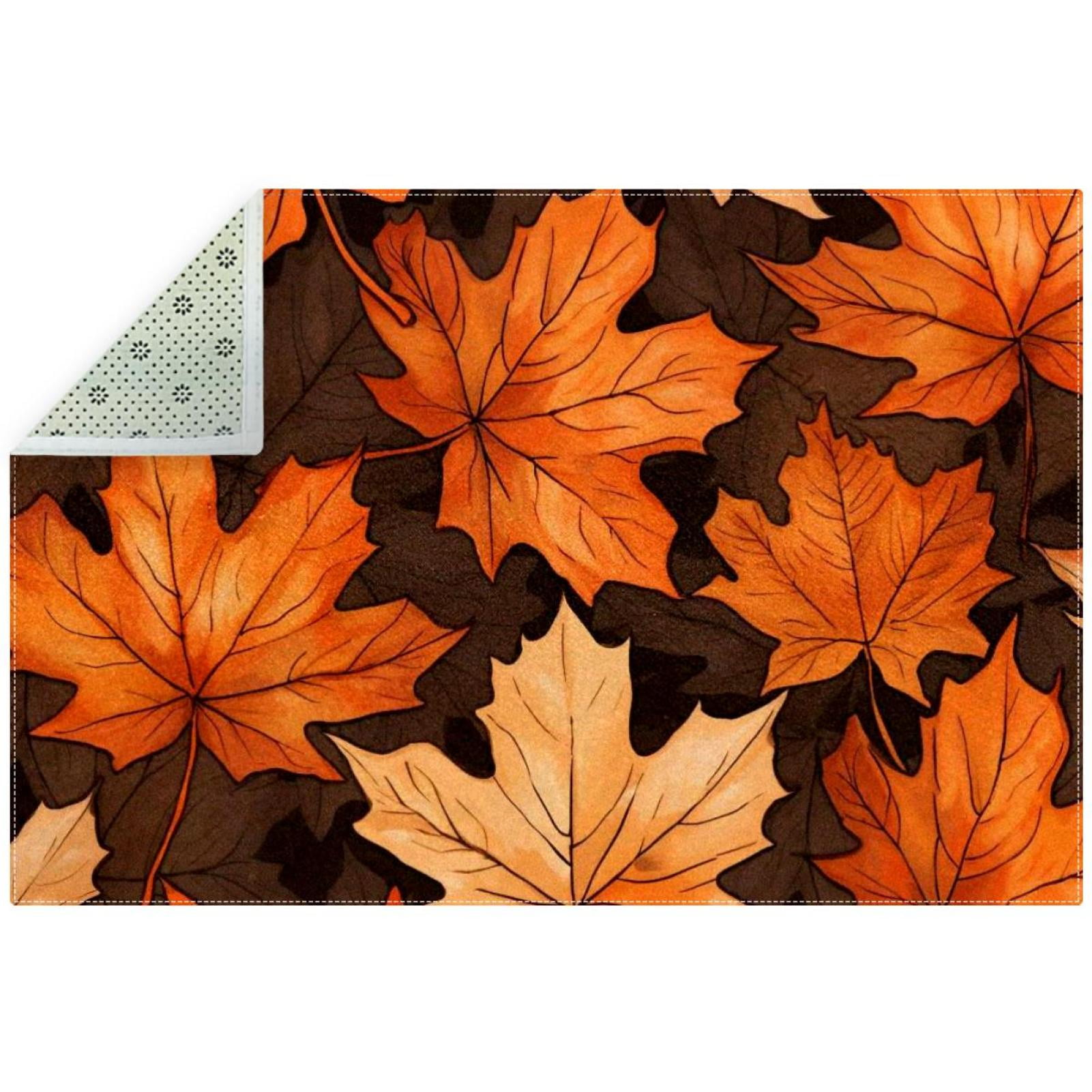 Maple Leaves Modern Geometric Area Rug with Polyester Material for ...