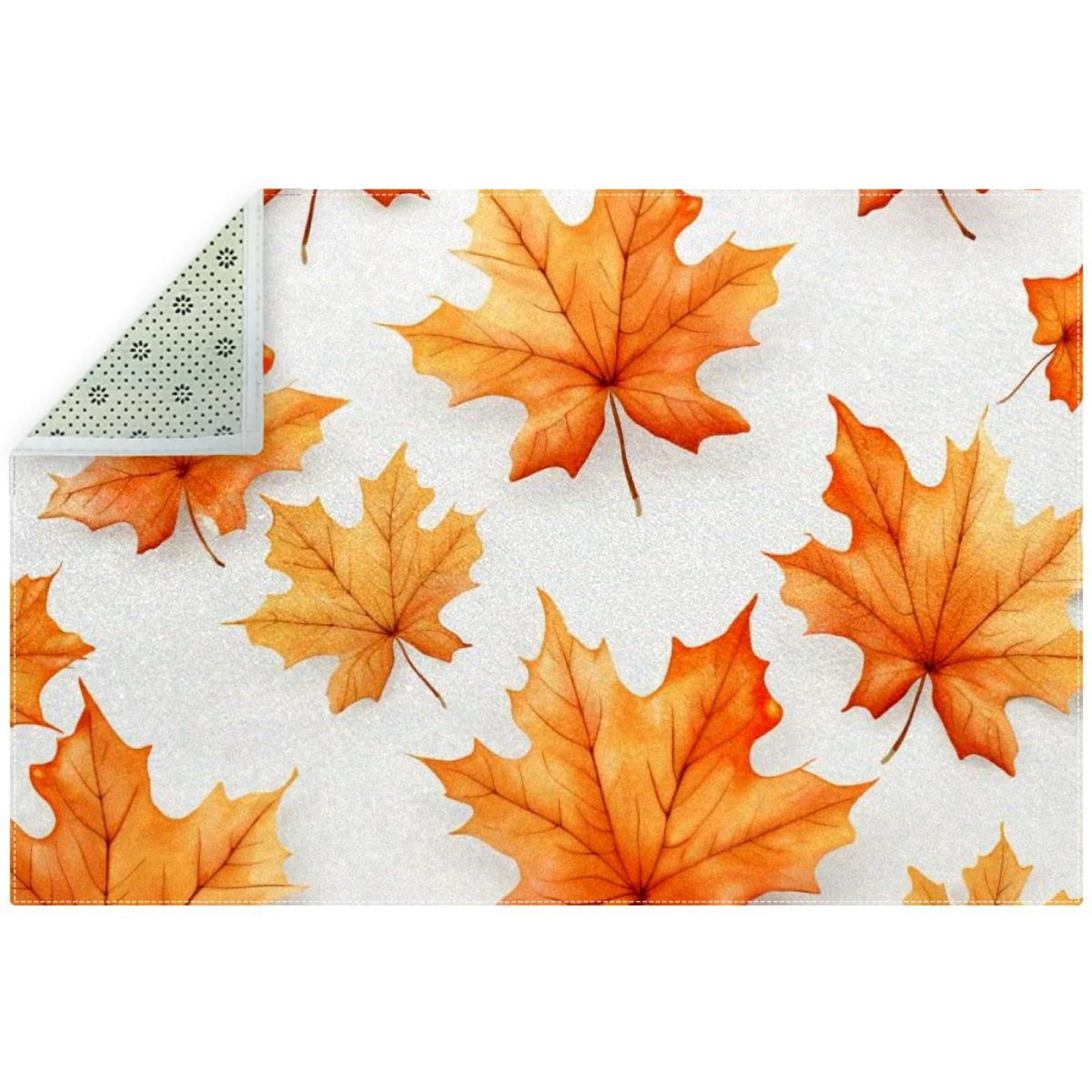 Maple Leaves Outdoor Polyester Floor Mat - Durable and Water Rug for ...
