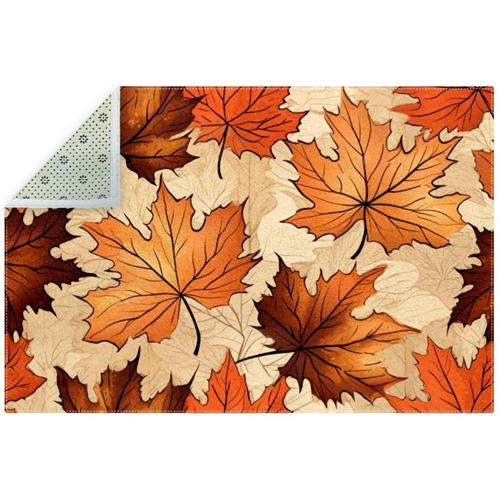 Maple Leaves Polyester Office Rugs for Right-Angle Floor Mats - Durable ...