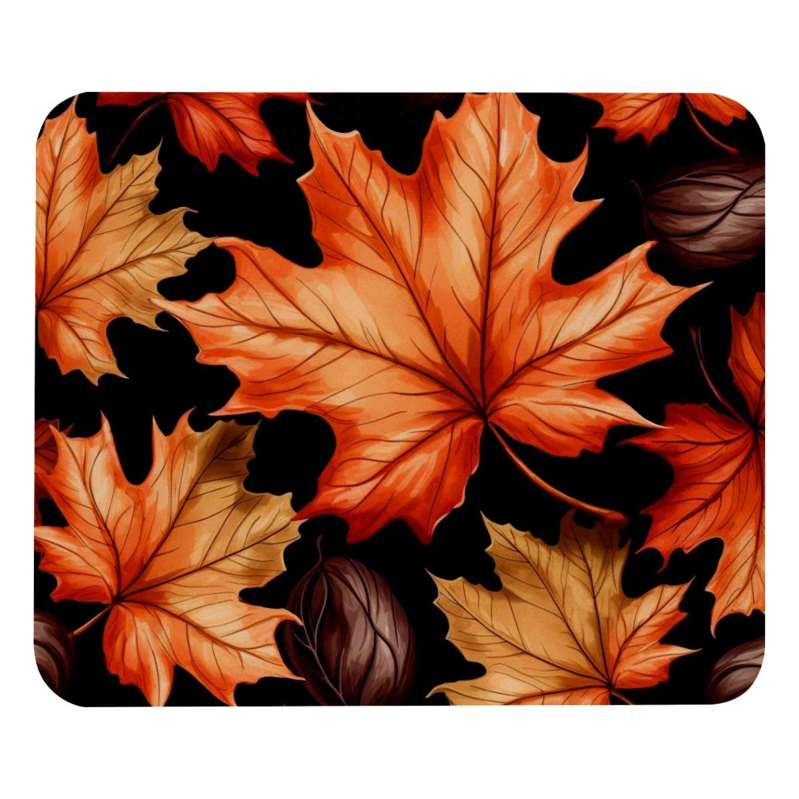 Maple Leaves Printed Gaming Mousepad Desk Pad, Square 8.3x9.8 Inch Non ...