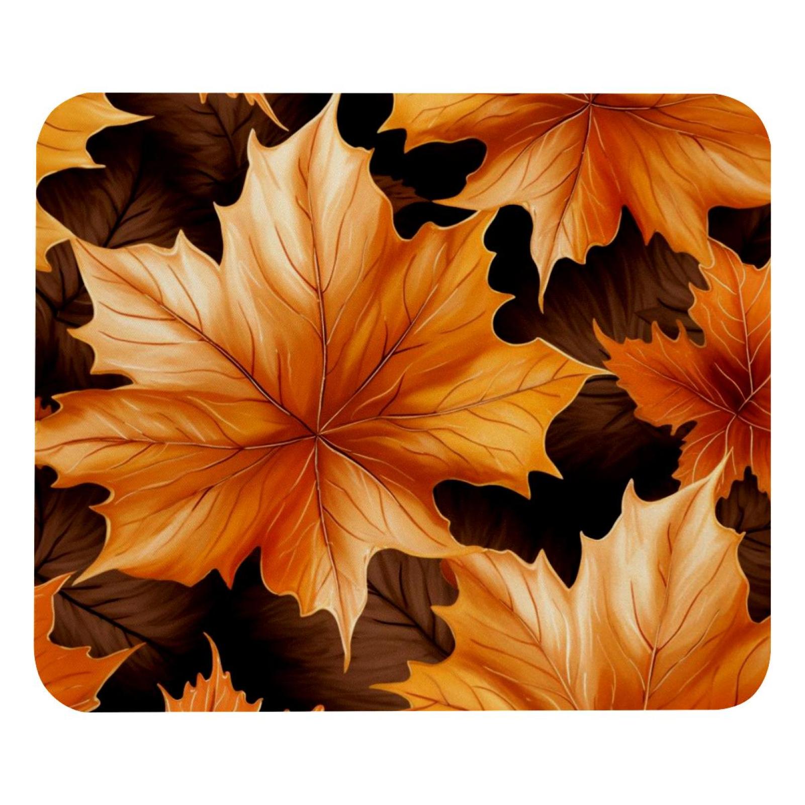 Maple Leaves Square Desk Mat, 8.3x9.8 Inch, Non-Slip Rubber Bottom ...