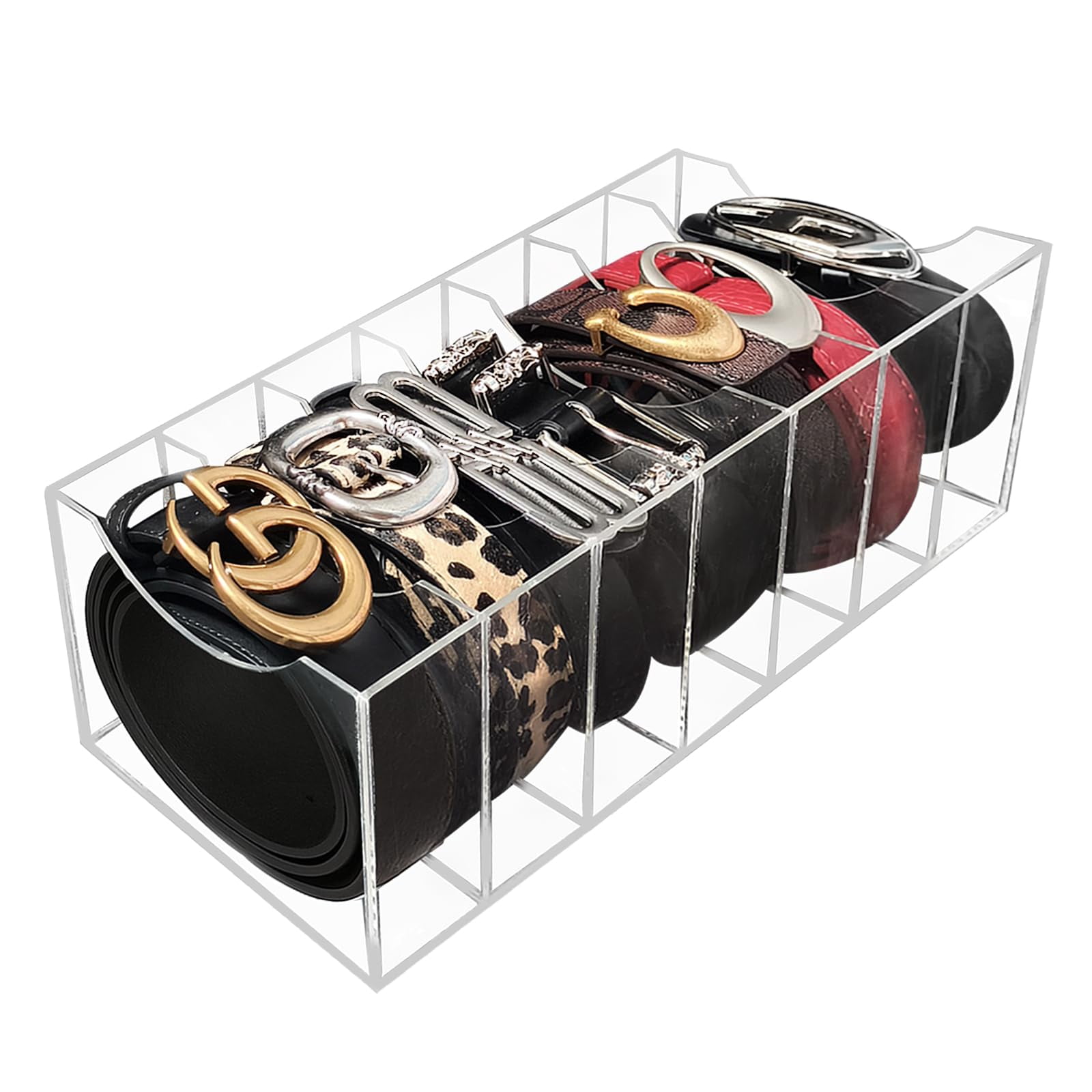 Maple Petals Belt Organizer Storage for Closet, Acrylic Belt Holder Box ...