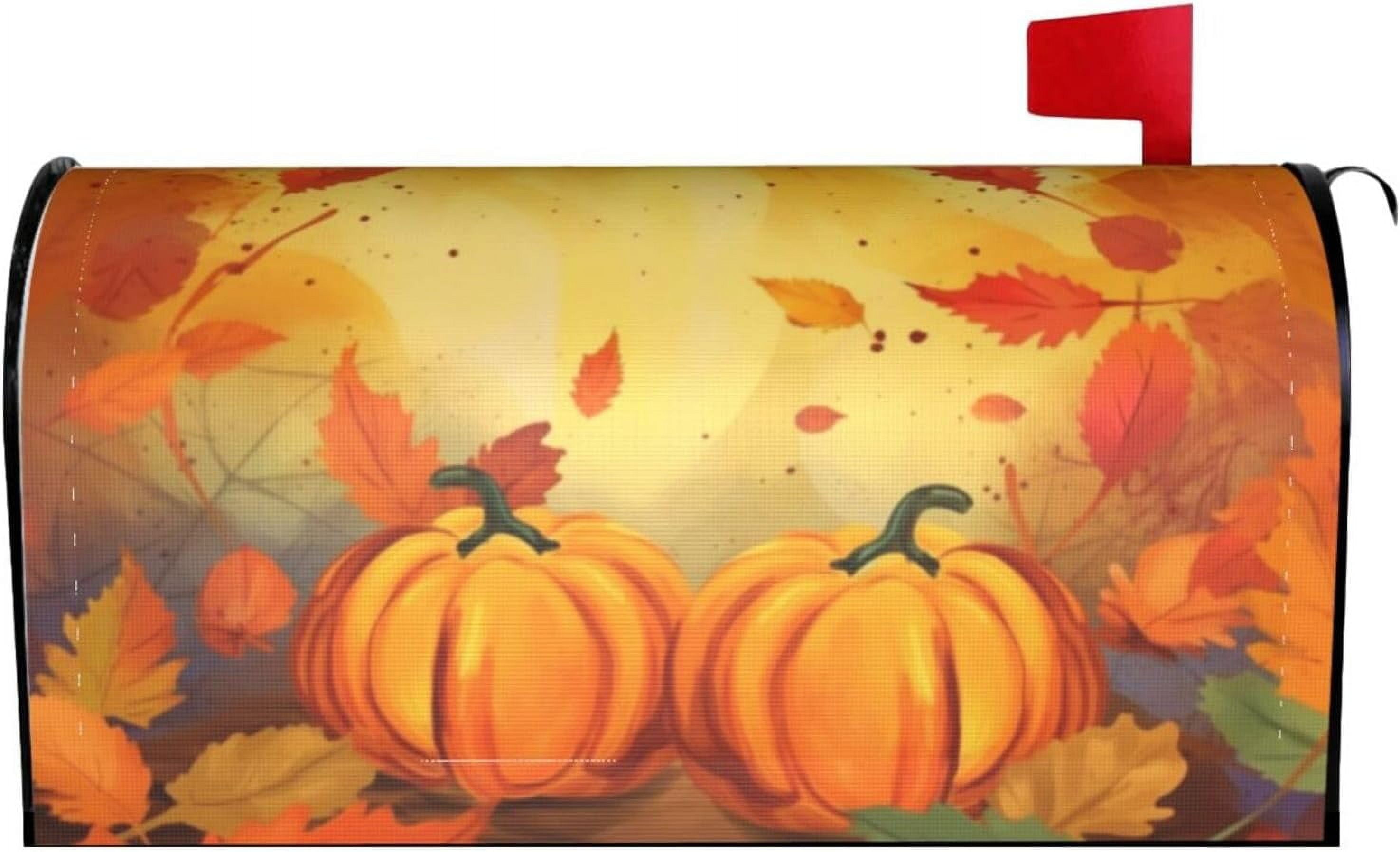 Maple Pumpkins Fall Magnetic Mailbox Covers, Mail Wraps Garden Yard ...