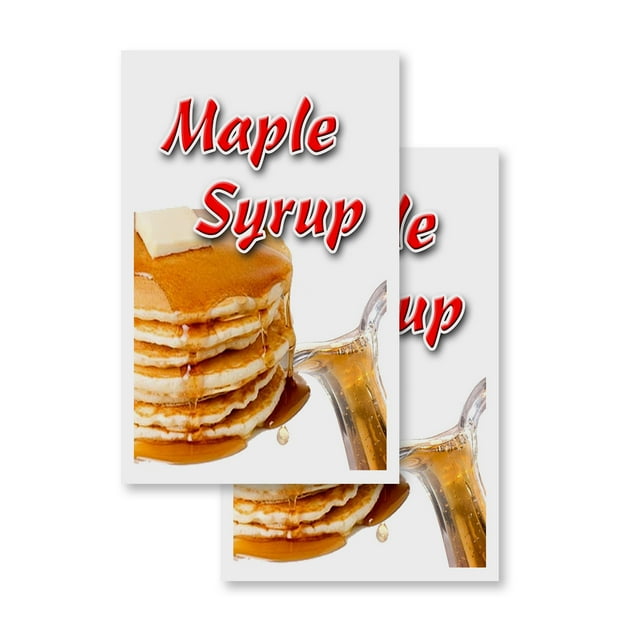 Maple Syrup (2-PACK) 24" x 36" Vinyl Decals | Sign Insert Peel & Stick ...