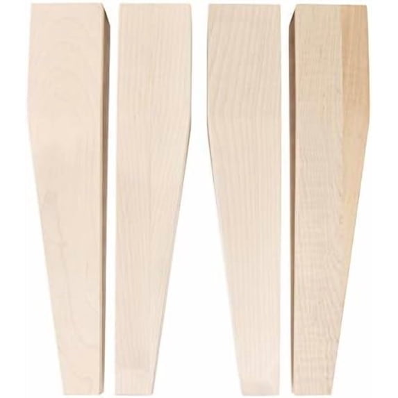 Maple Tapered Coffee Table & Bench Legs - 3 x 3 x 16 - Set of 4 - Made ...