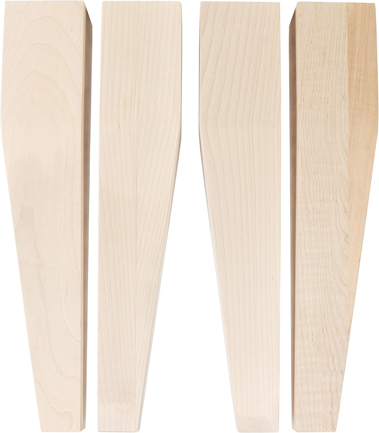 Maple Tapered Coffee Table & Bench Legs - 3 x 3 x 16 - Set of 4 - Made ...