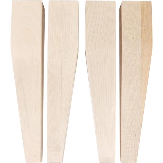 Maple Tapered Coffee Table & Bench Legs - 3 x 3 x 16 - Set of 4 - Made ...