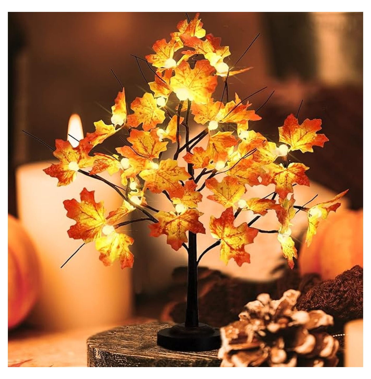Maple Tree Light for Fall Thanksgiving Decor,24 LED Lighted Maple Tree ...