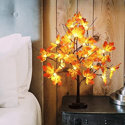 Maple Tree Light for Fall Thanksgiving Decor,24 LED Lighted Maple Tree ...