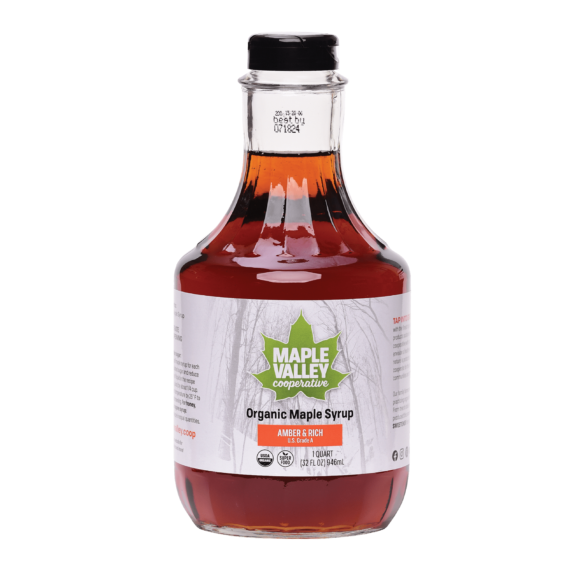 Maple Valley Cooperative Amber & Rich Organic Maple Syrup 32 fl. oz ...