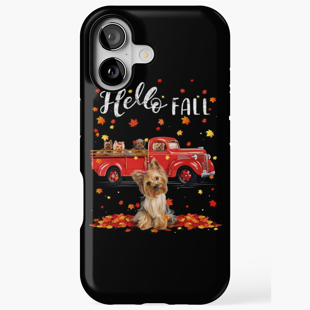 Maple Yorkie Dog Autumn Red Truck iPhone 11 through 17 Pro Max Phone ...