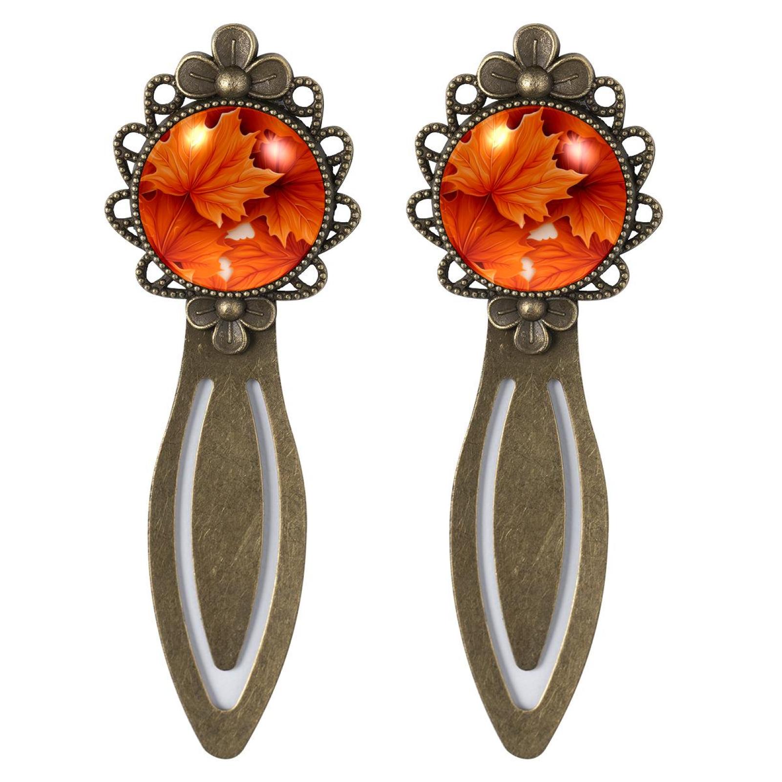 Maple leaf Elegant Vintage Copper-Colored Lace Bookmarks - Set of Two ...