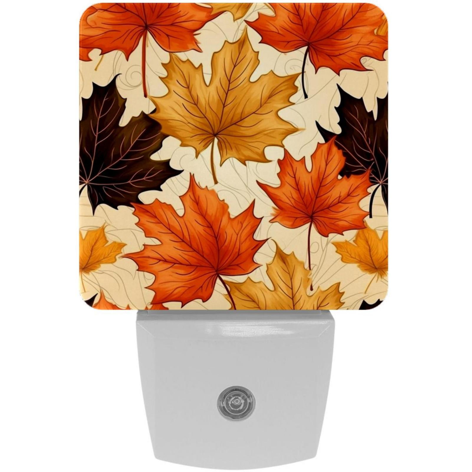 Maple leaf LED Square Night Lights for Bedroom and Living Room, Decorative Mood Lighting with ...