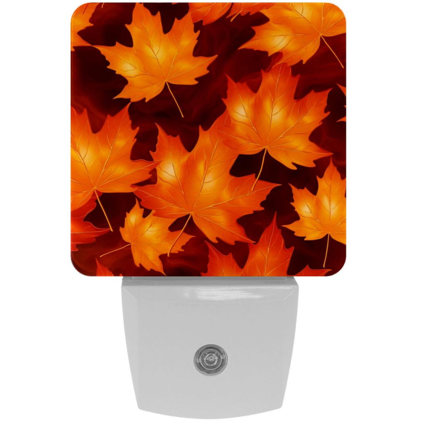 Maple leaf LED Square Night Lights for Bedroom and Living Room, Decorative Mood Lighting with ...