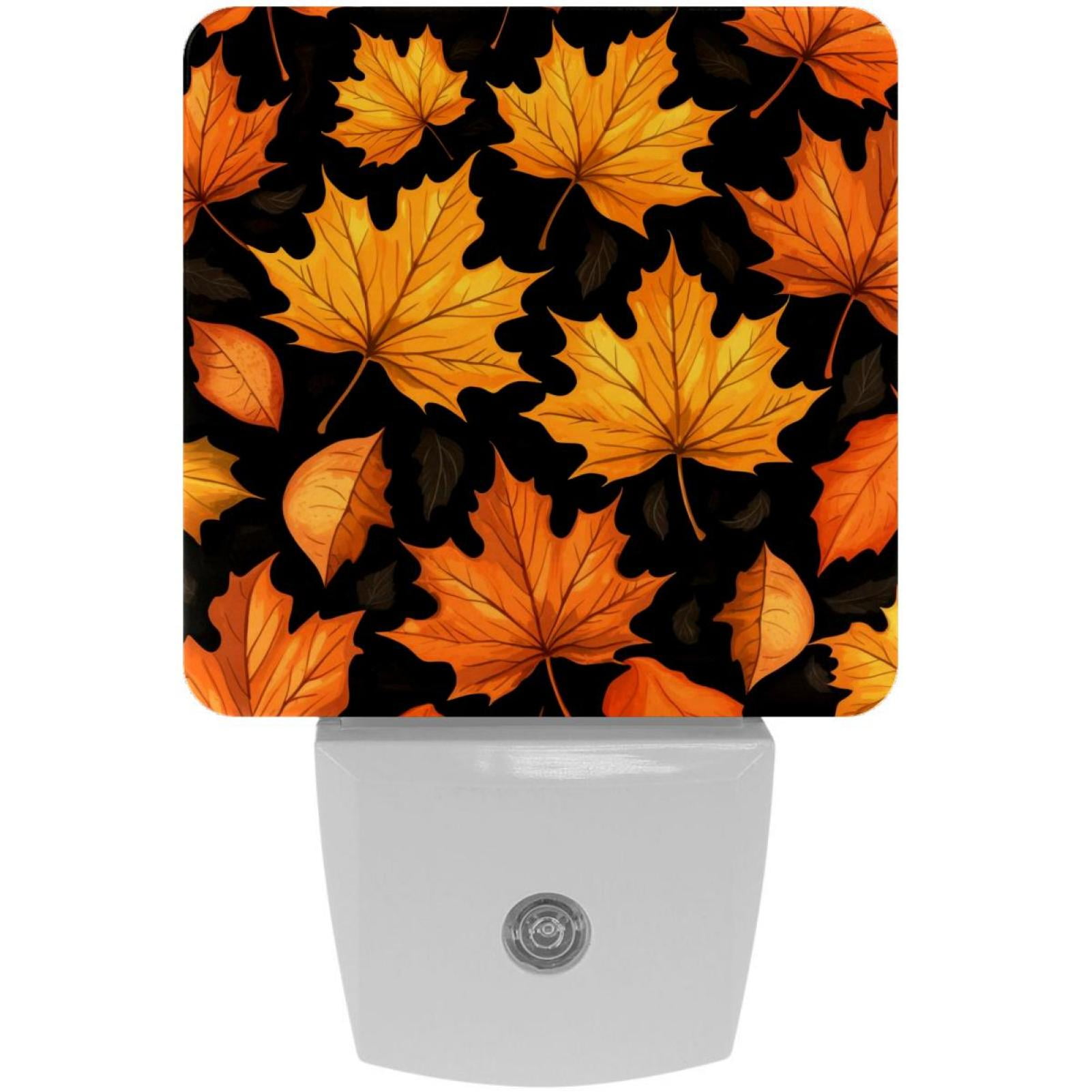 Maple leaf LED Square Night Lights - Energy Efficient Bedside Lamp with ...