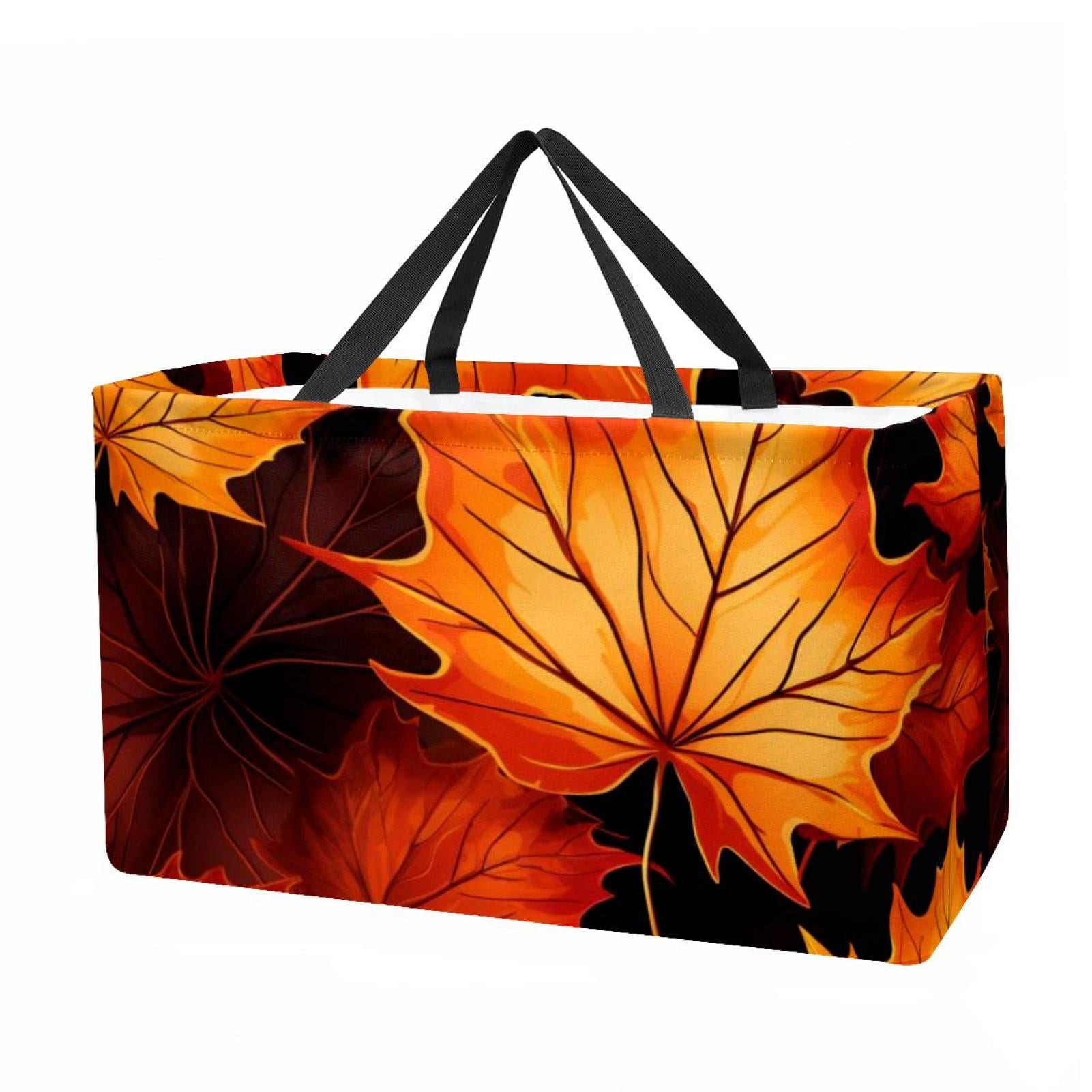 Maple leaves Reusable Large Capacity Foldable Grocery Bags and Shopping ...