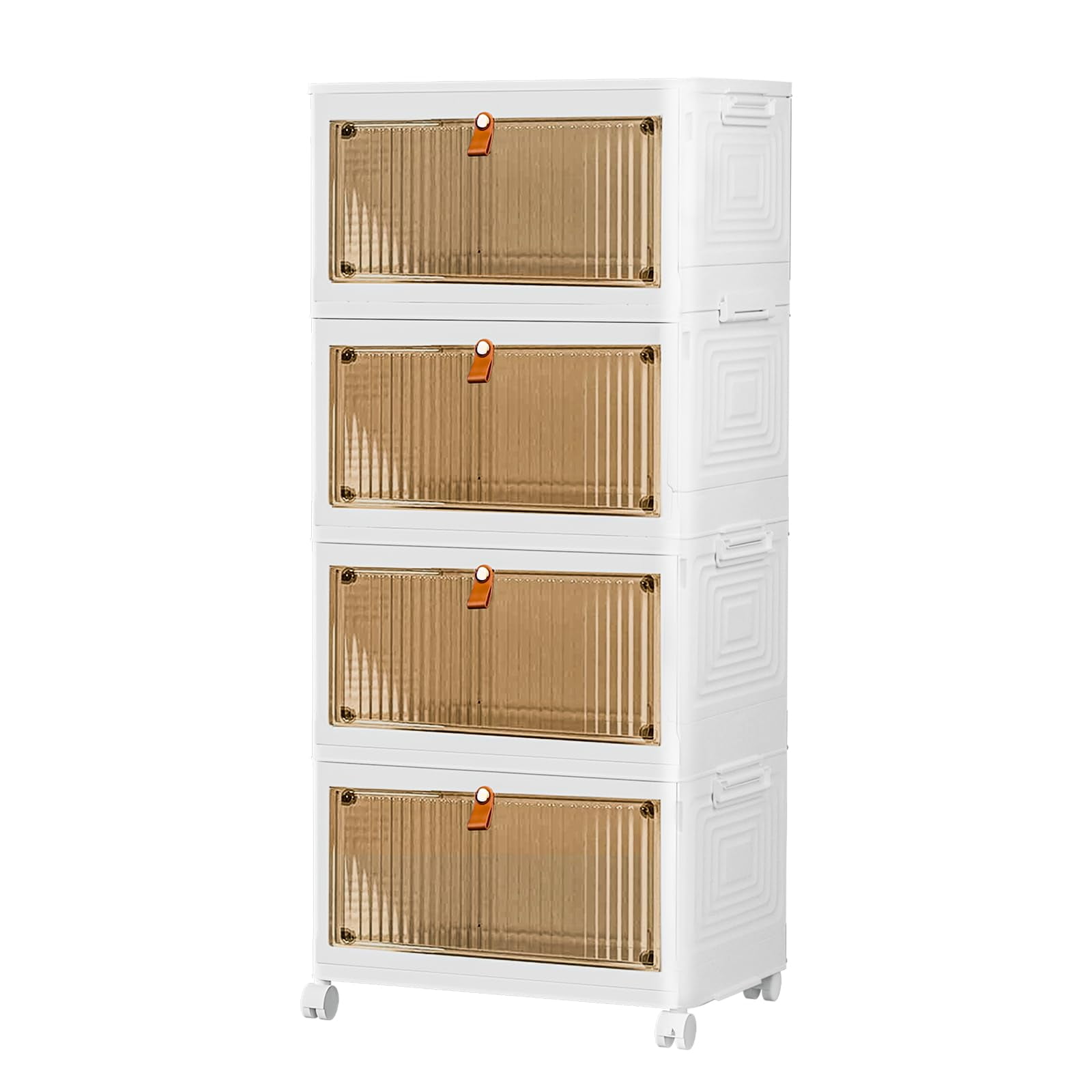 MapleGrace 4 Tier Stackable Plastic Storage Bins with Lids 23QT ...