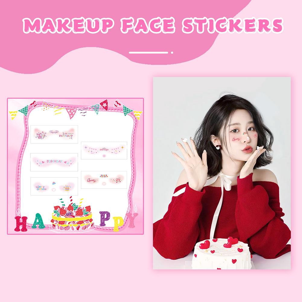 MapleMart Birthday Makeup Face Stick Disposable Sticker Powder Blusher ...