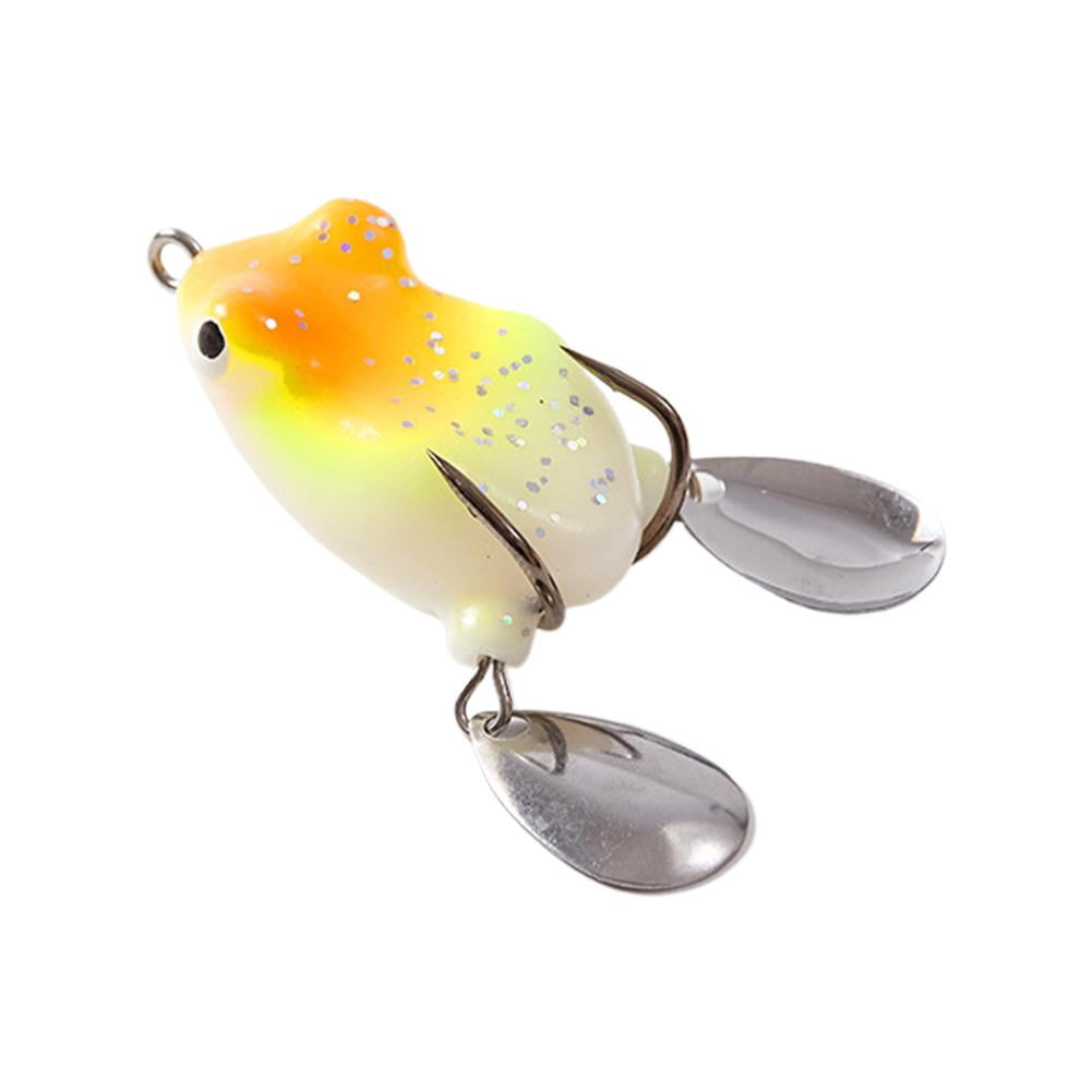 MapleMart Topwater Fishing Lure Artificial Frog Bait Bass Popper Soft ...