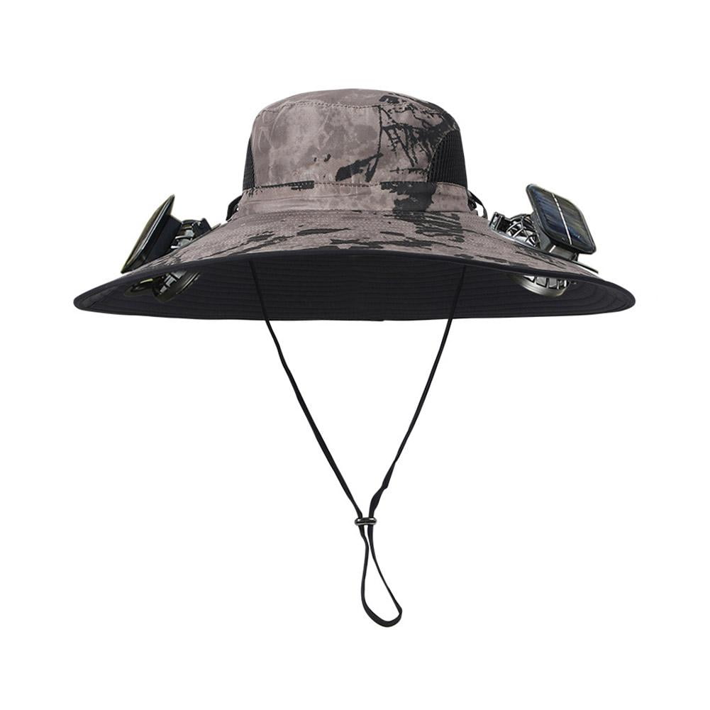 MapleMart Wide Brim Solar Fan Hat with Dual Fans 2026 NEW USB Solar ...