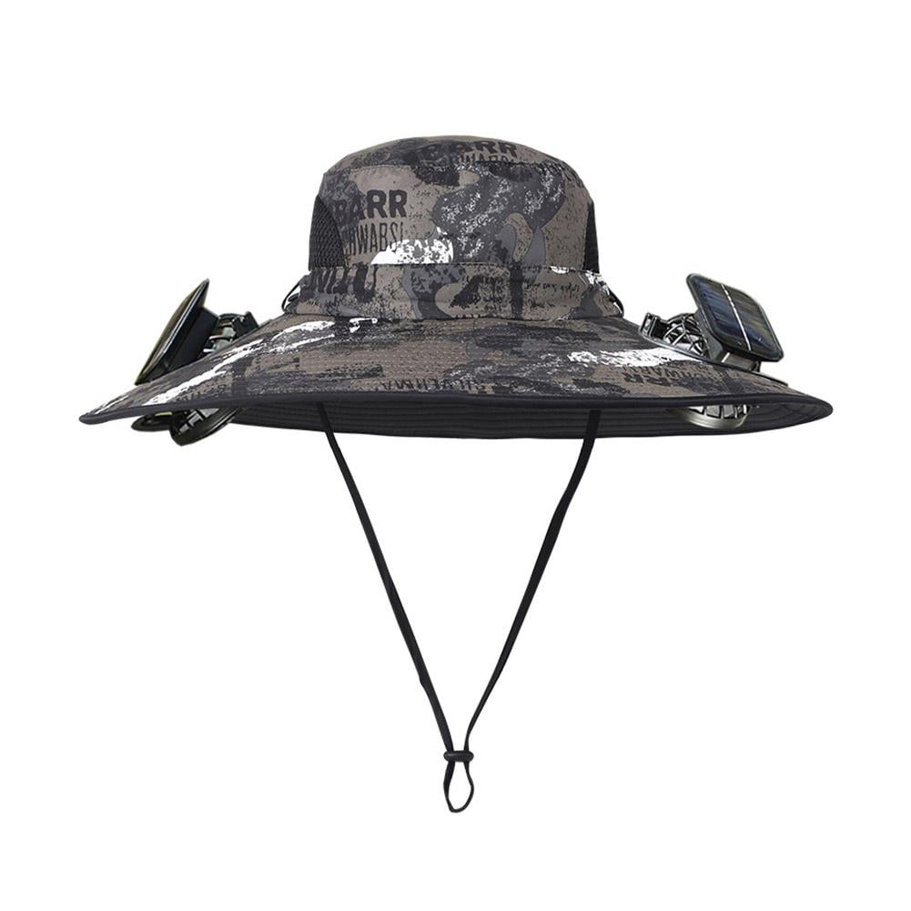 MapleMart Wide Brim Solar Fan Hat with Dual Fans 2026 NEW USB Solar ...