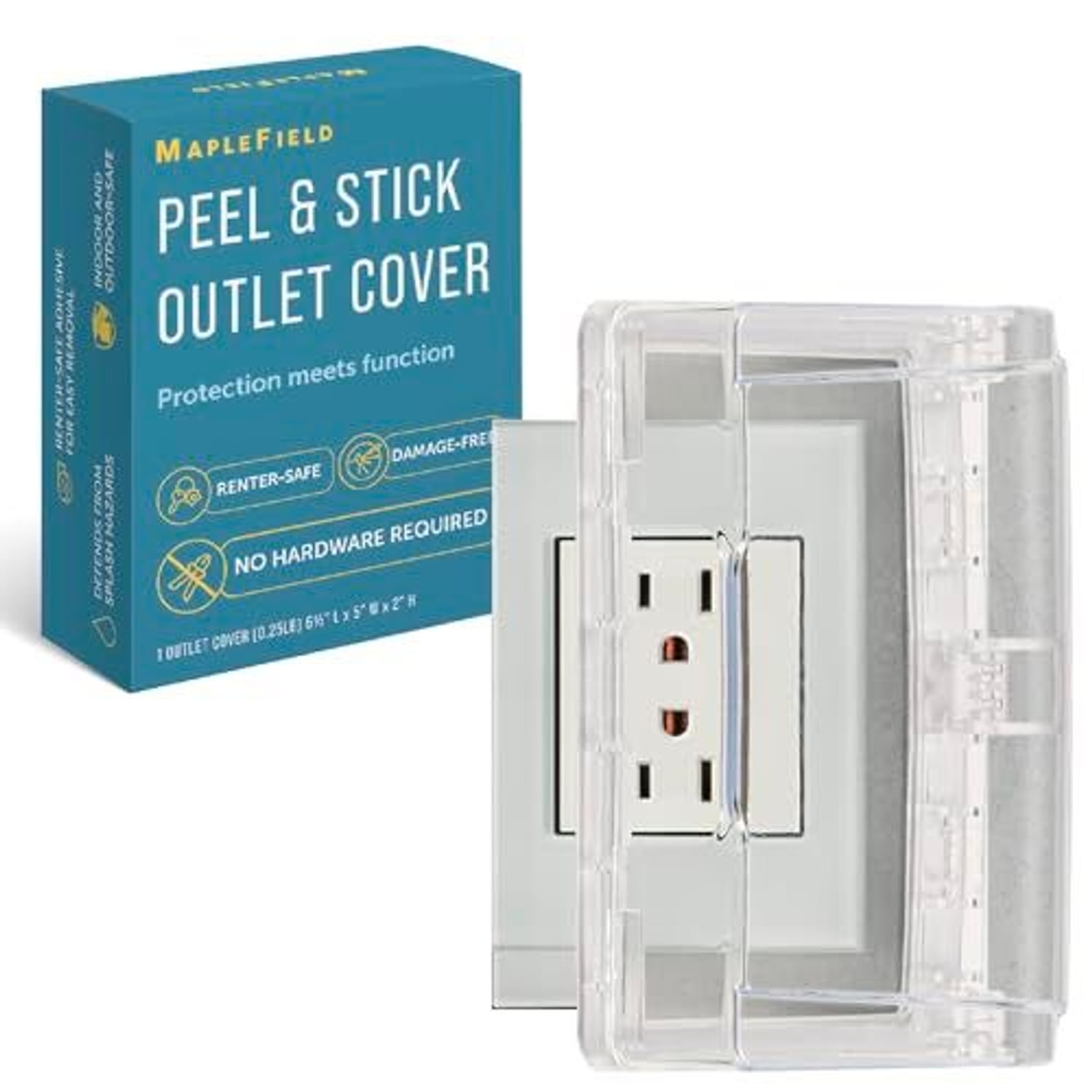 Maplefield Peel and Stick Outlet Cover for Single Stack US Outlets ...