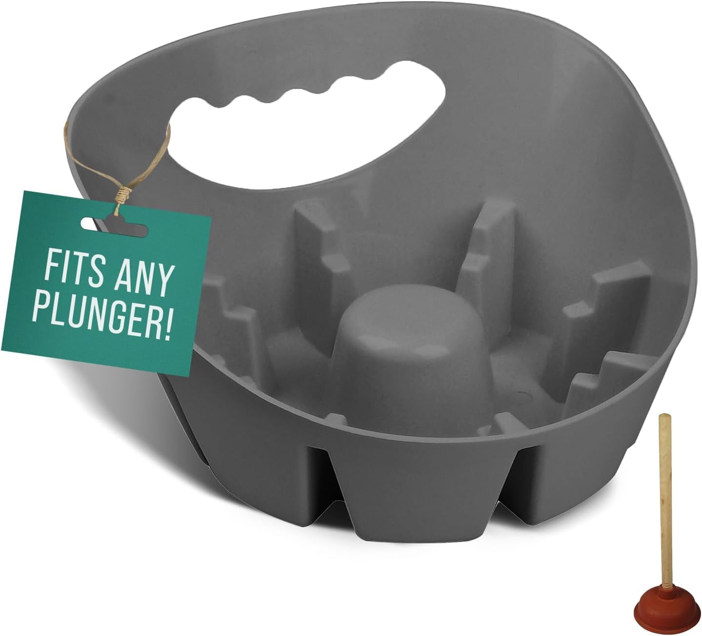 Maplefield Universal Plunger Tray for Toilet and Sink Plungers - Grey ...