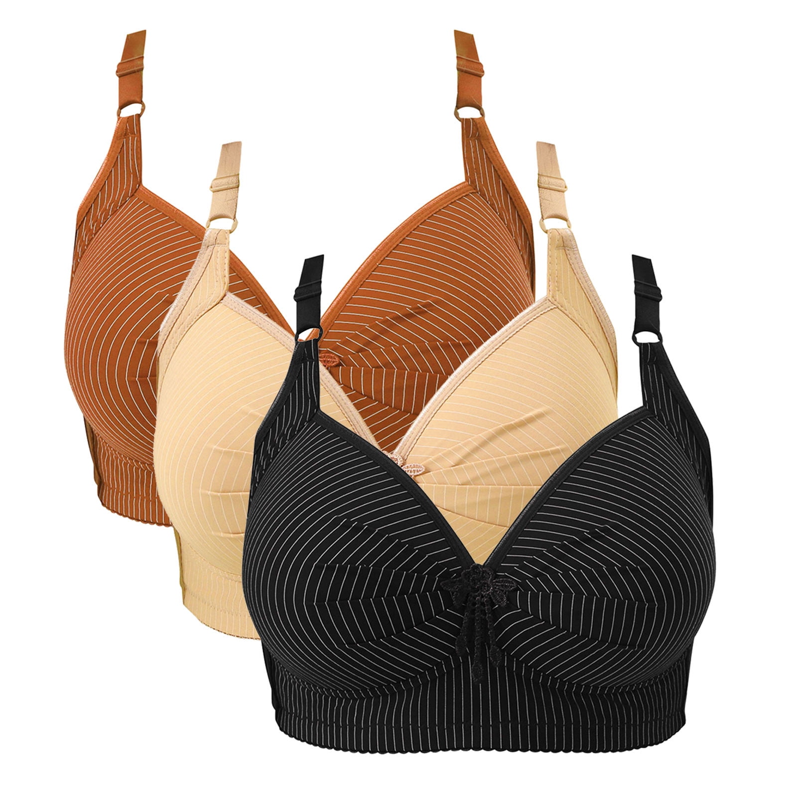 Maplenight 3 Pack Bras for Women No Underwire Full Coverage Push Up ...
