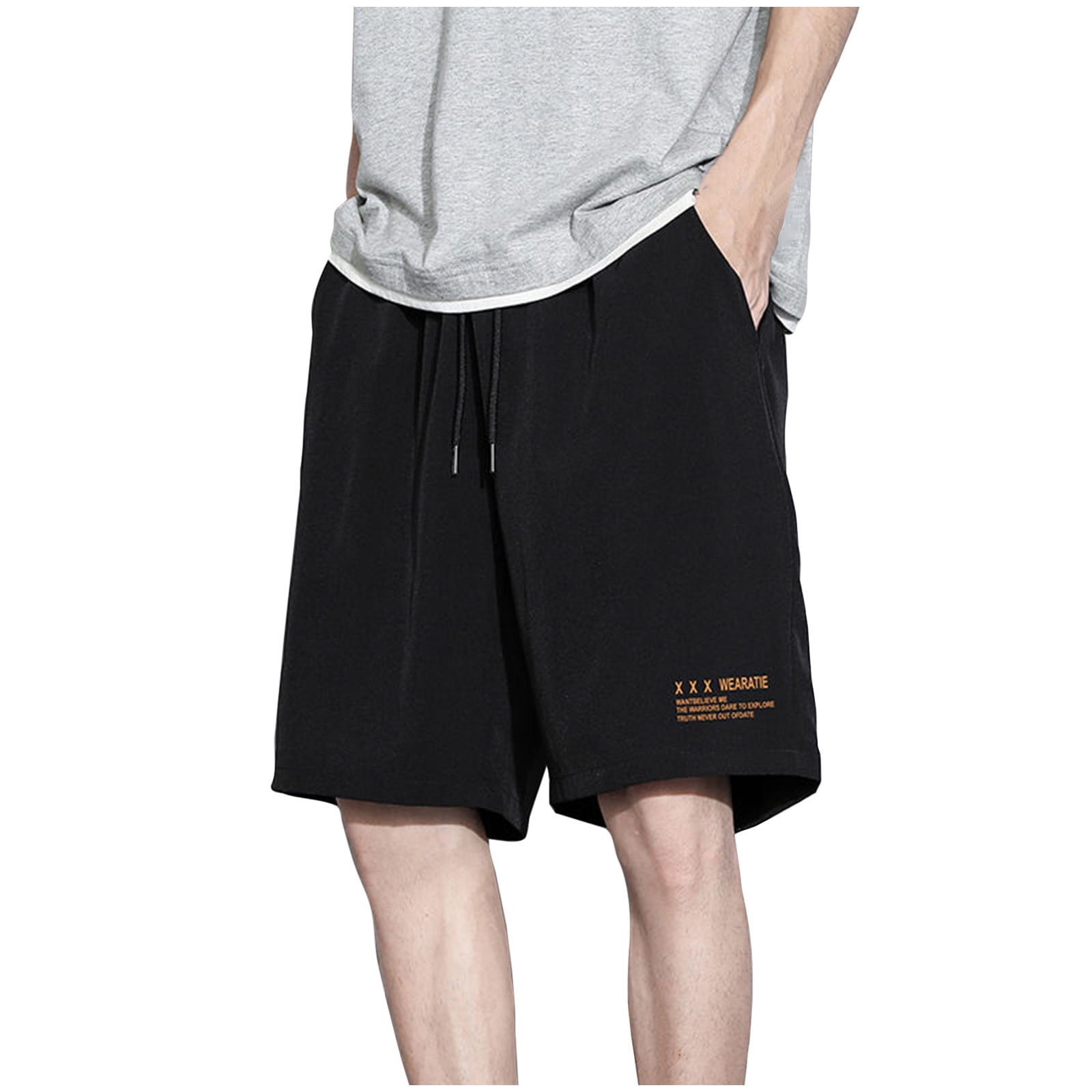 Maplenight Men's Casual 7" Shorts Drawstring Elastic Waist Texture ...