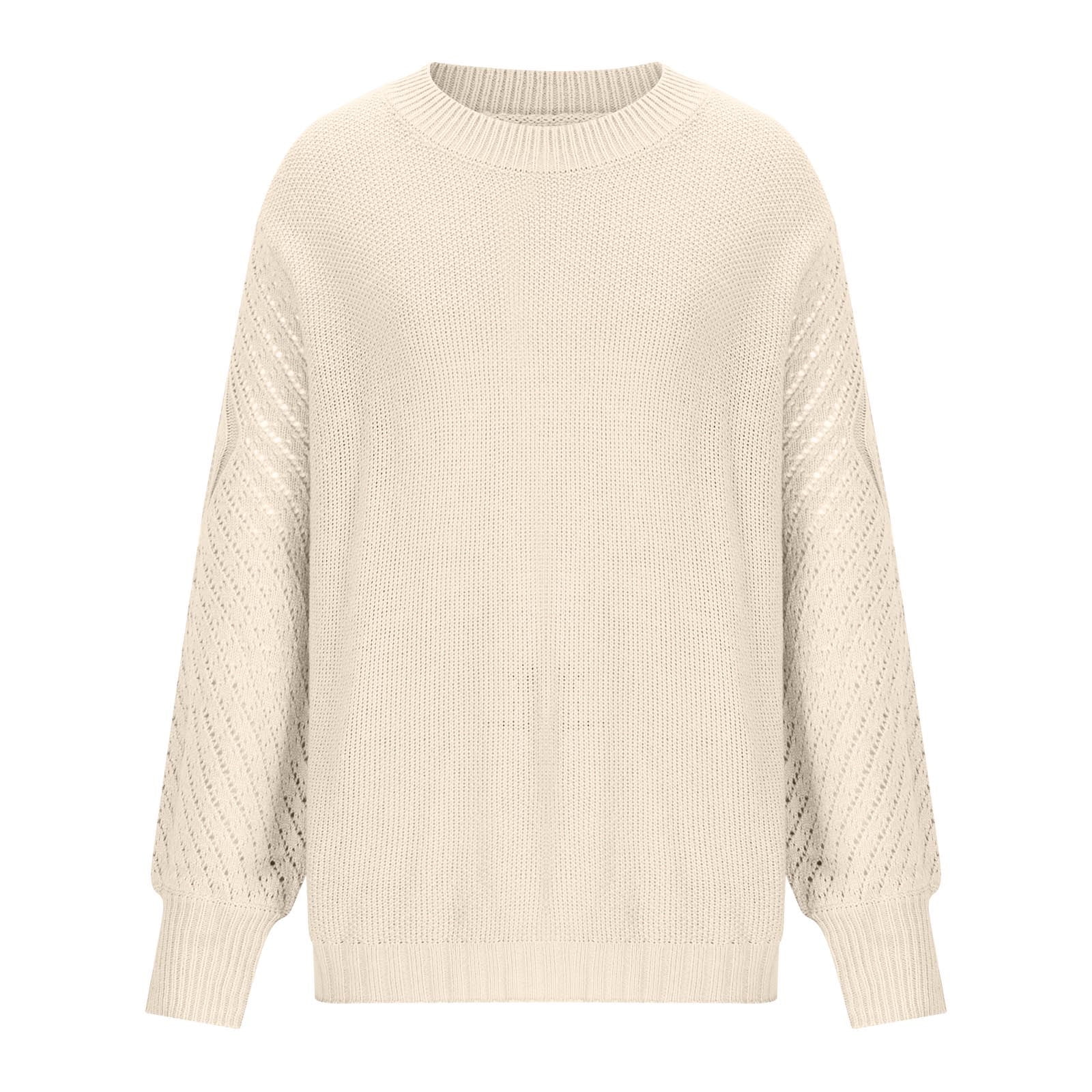Maplenight Plus Size Sweaters for Women Chunky Knit Long Sleeve Crew ...