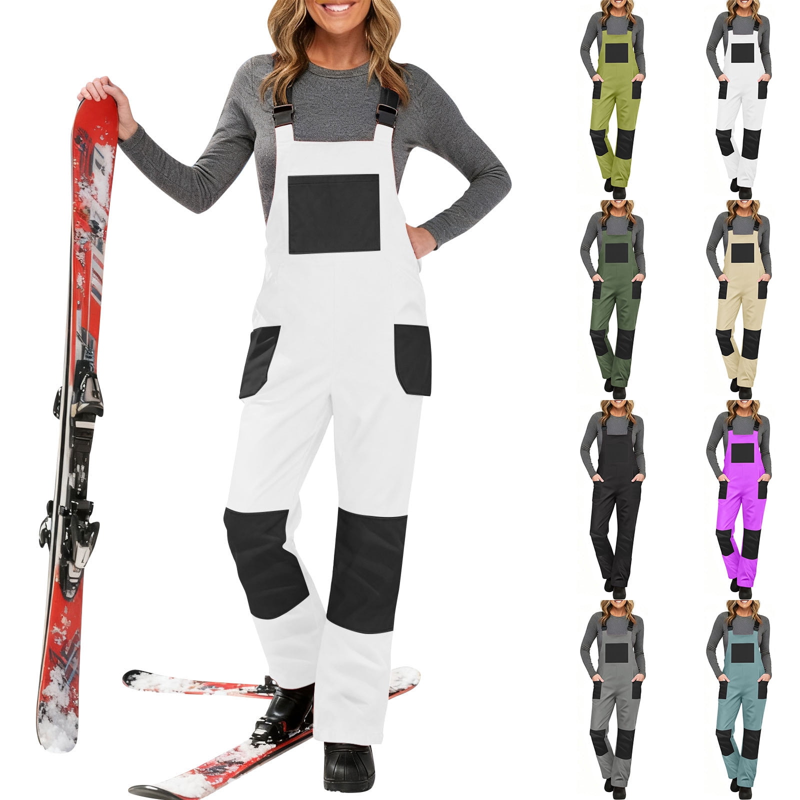 Maplenight Snow Suit for Women Ski Bib One Piece Snowsuit Overalls ...