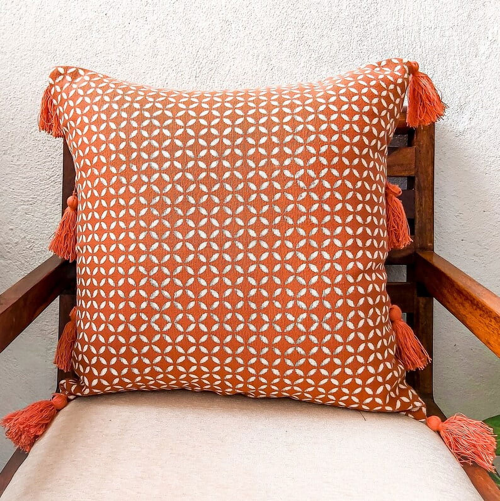 Maplepad Handblock Cushion Cover Brown Jaal 18" PK1 - Walmart.com