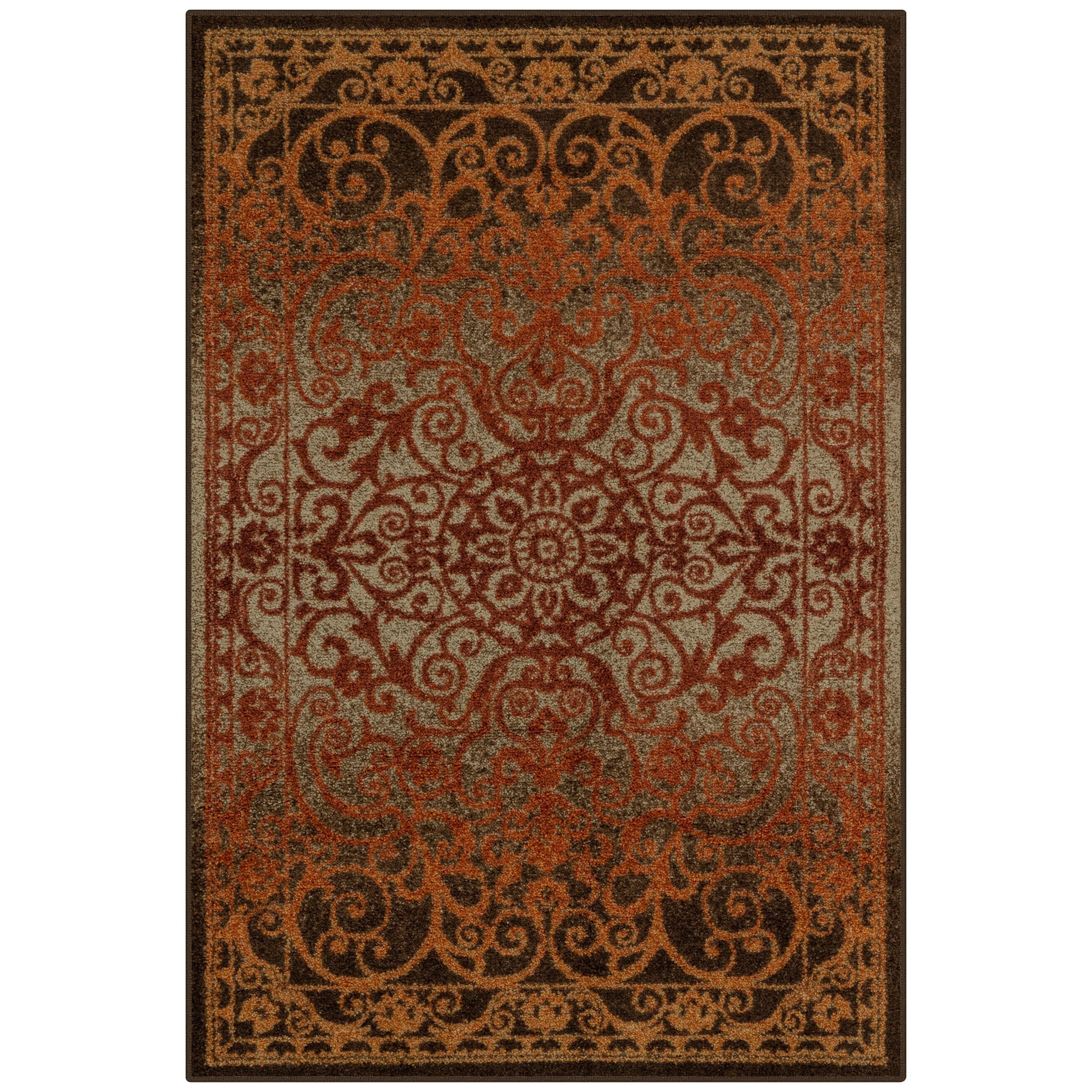 Maples Rugs - A - Pelham Medallion Washable Indoor Area Rugs, 3'4 x 5 ...