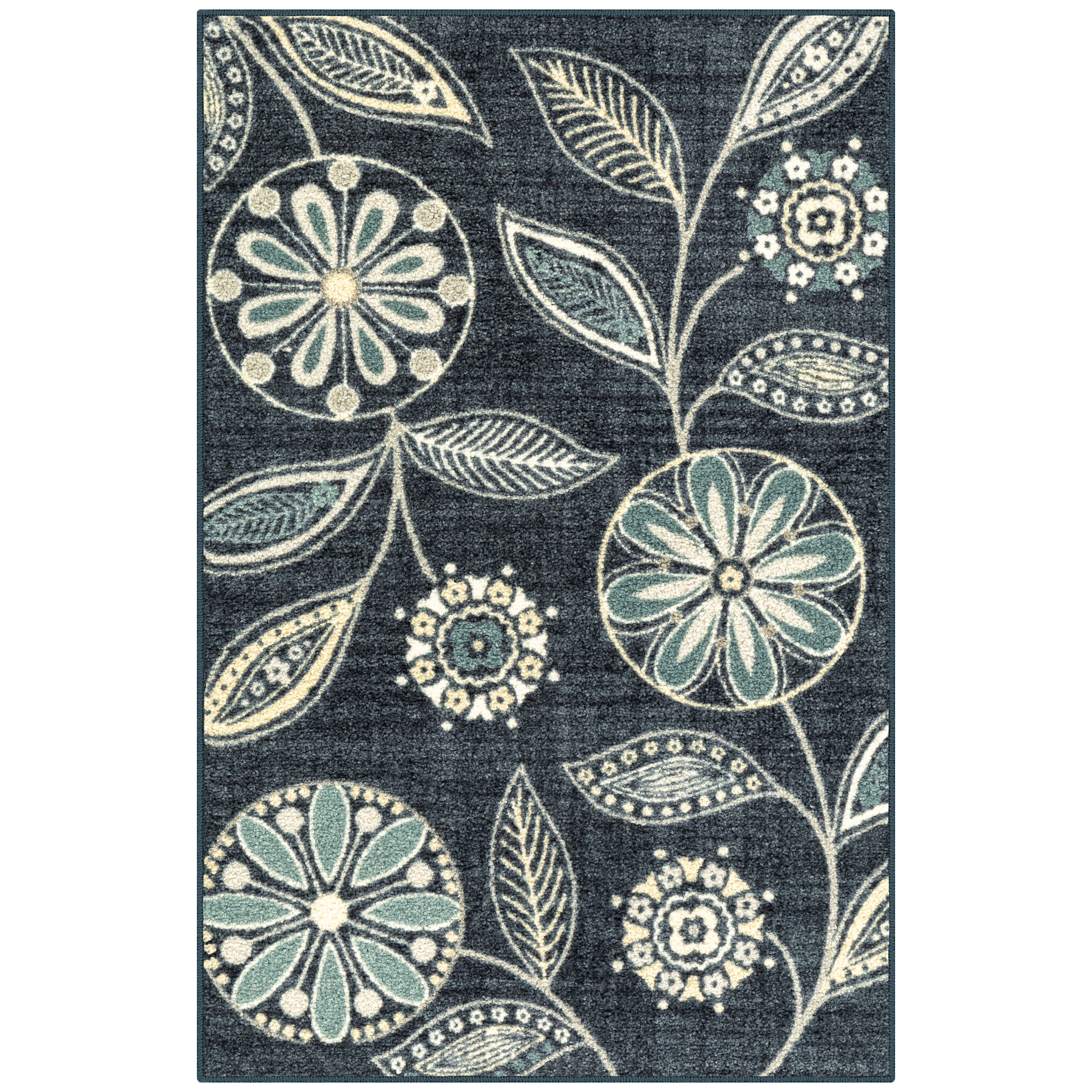 Maples Rugs Traditional Reggie Blue Multi Floral Indoor Accent Rug, 2'6 ...