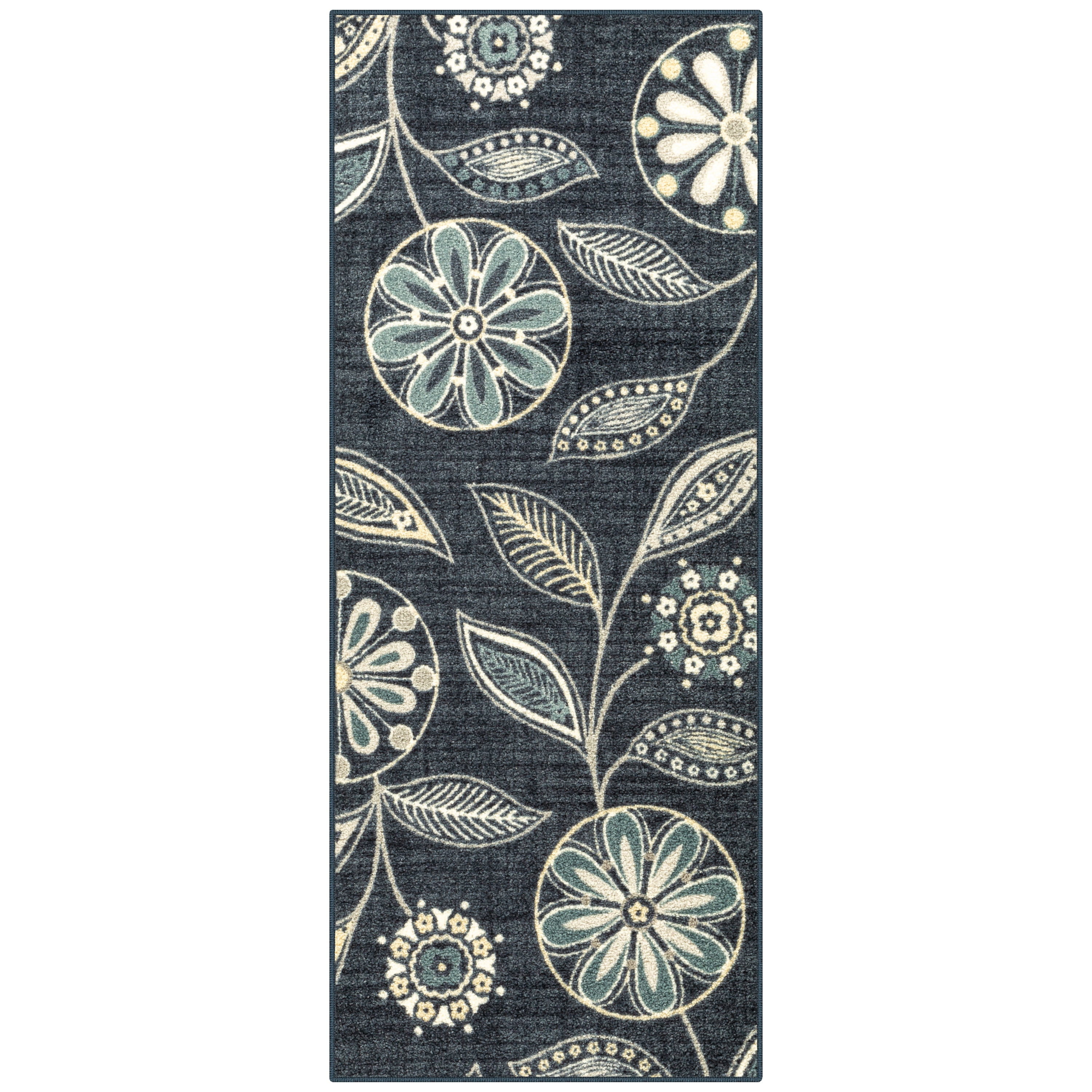 Maples Rugs - Reggie Bohemian Floral Washable Indoor Runner Rugs, 1'8 x ...