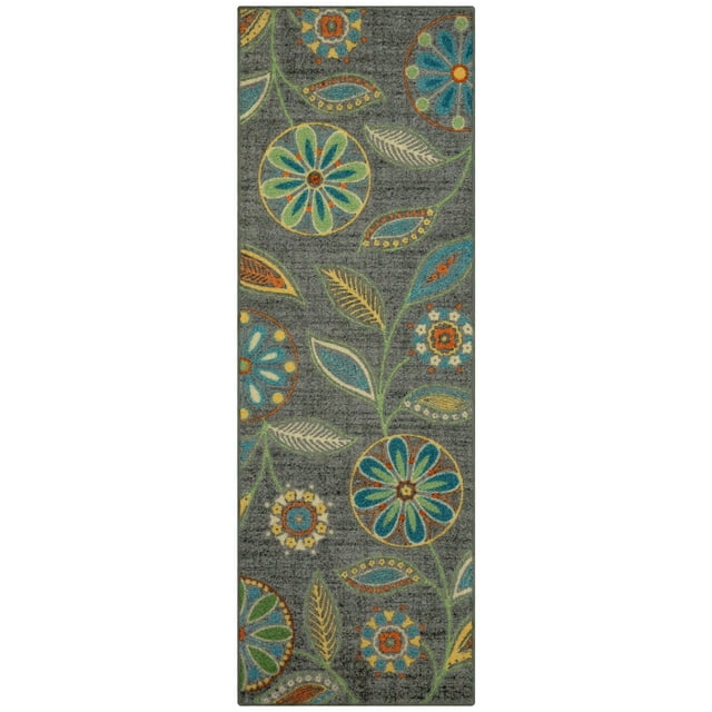 Maples Rugs - Reggie Bohemian Floral Washable Indoor Runner Rugs, 2' x ...