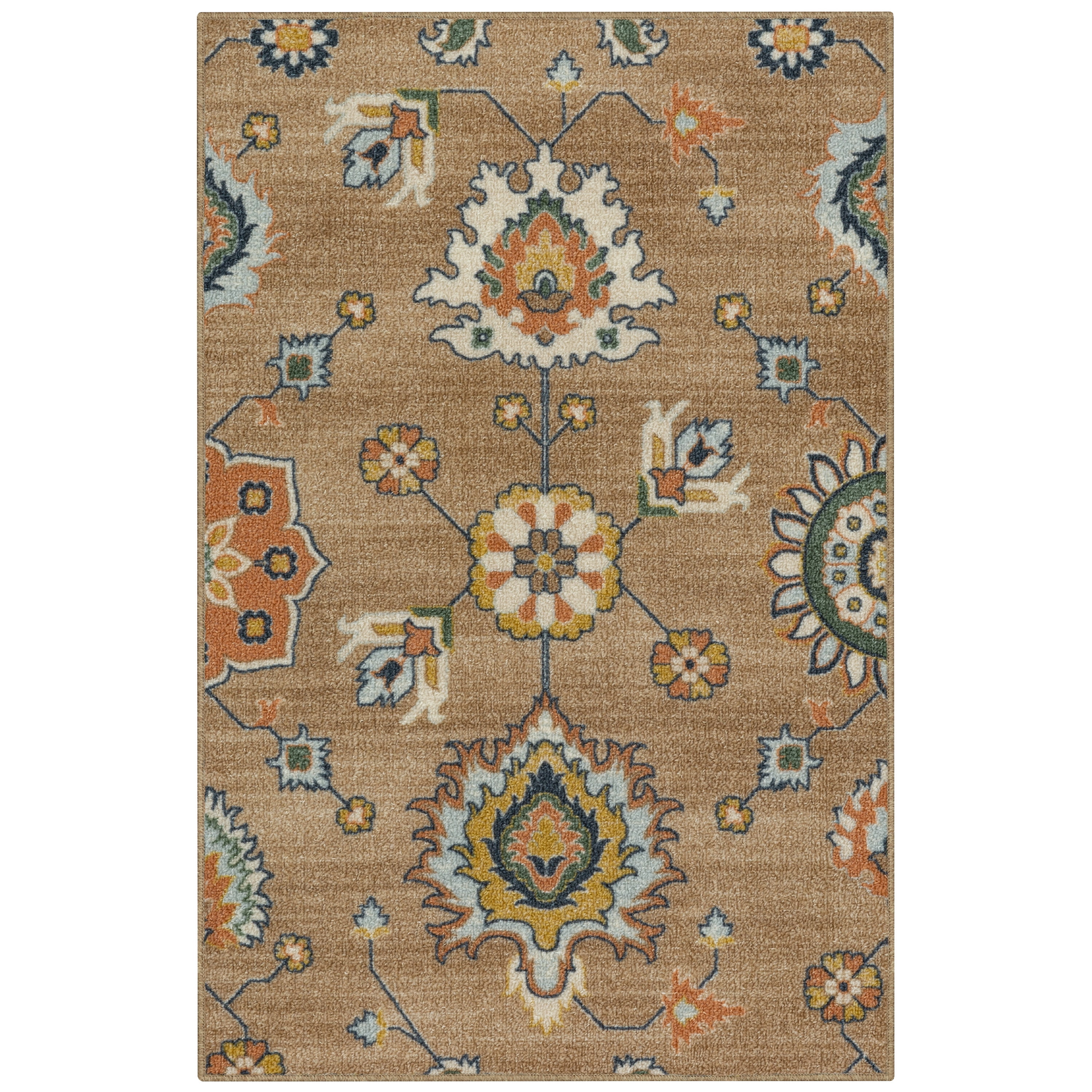 Maples Rugs - Made in USA - Fleur Contemporary Floral Indoor Accent ...