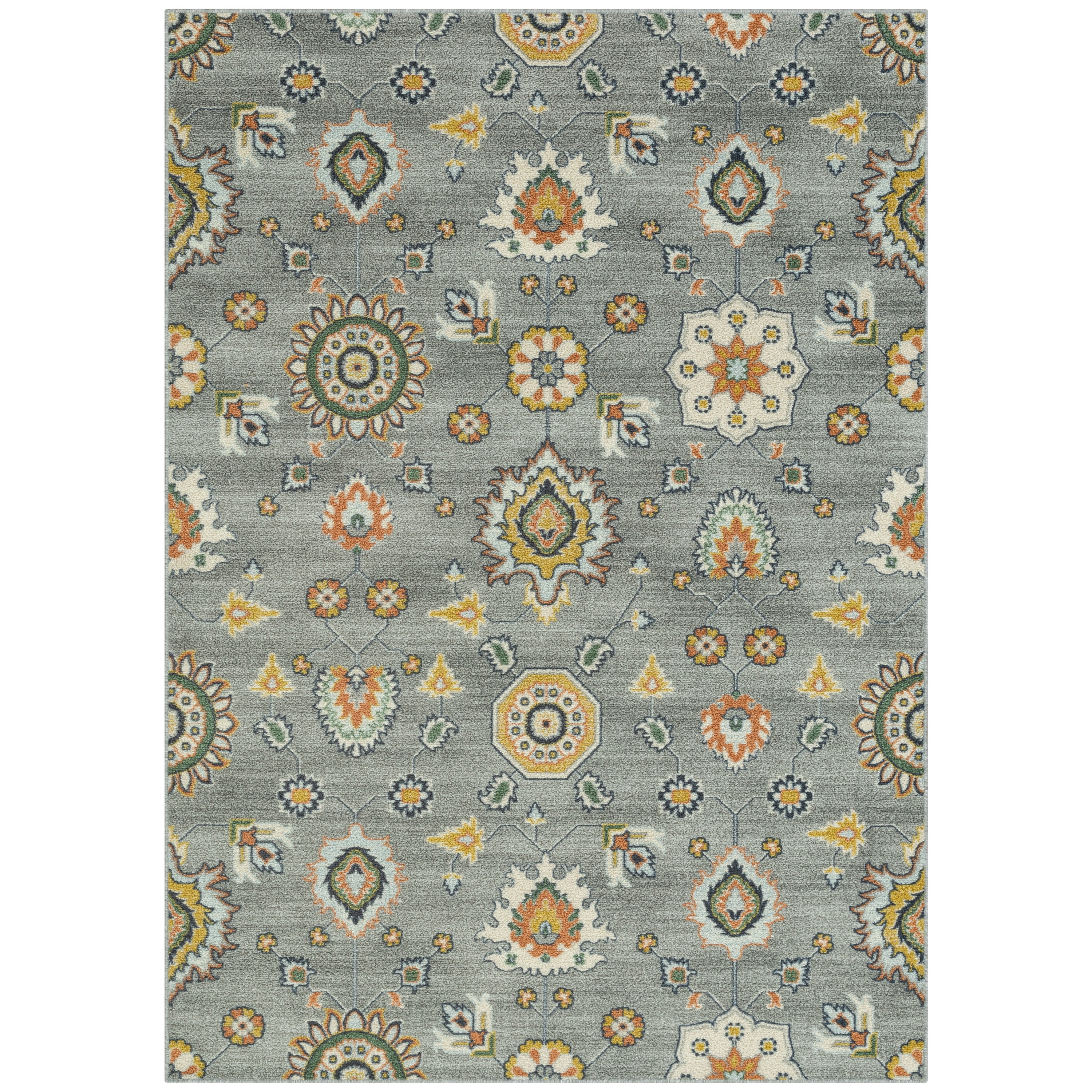 Maples Rugs - Made in USA - Fleur Contemporary Floral Indoor Area Rugs ...