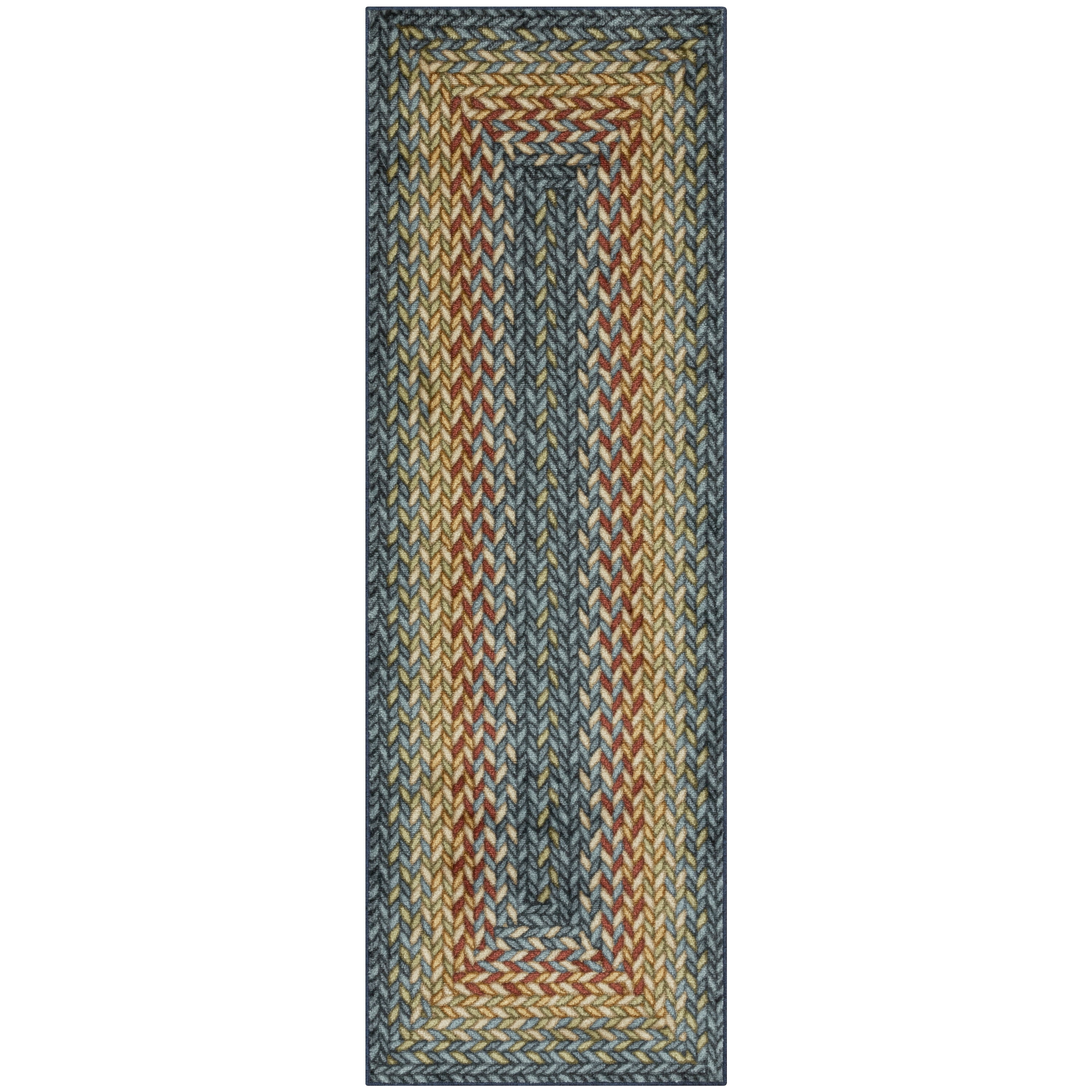 Maples Rugs Marion Bohemian Braided Multicolor Washable Hallway Runner ...