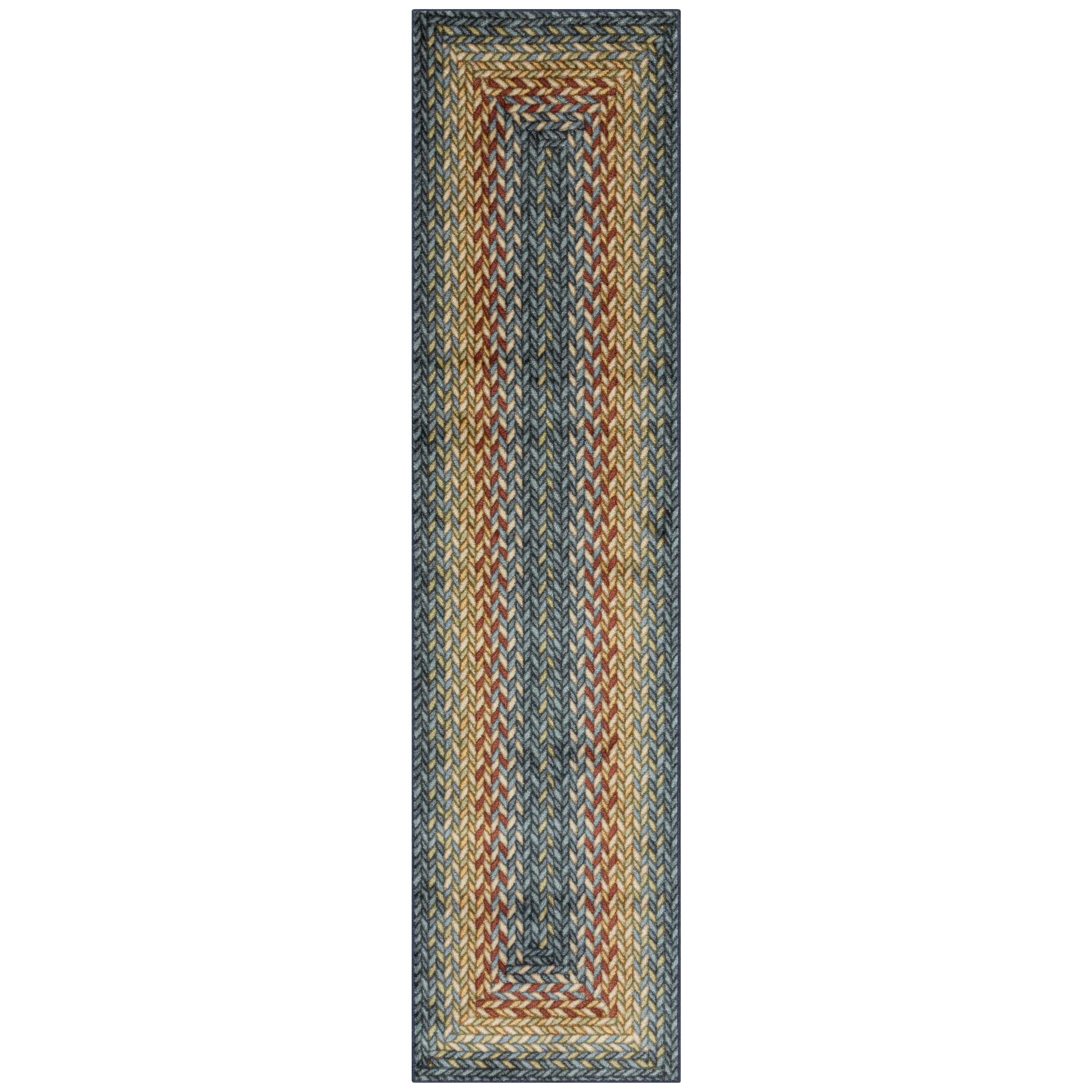 Maples Rugs Marion Bohemian Braided Multicolor Washable Hallway Runner ...