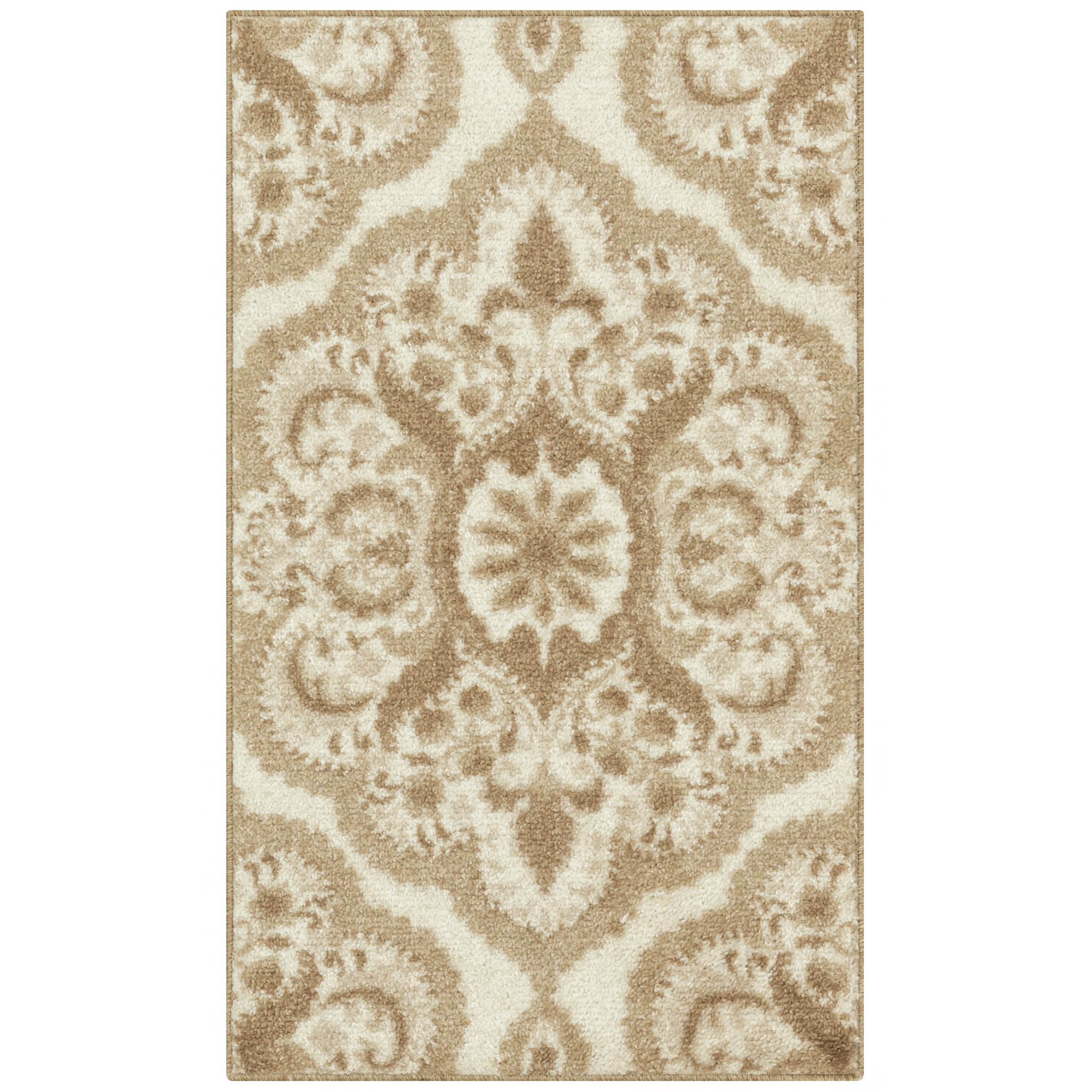 Maples Rugs Vivian Transitional Medallion Beige Washable Entryway Area ...