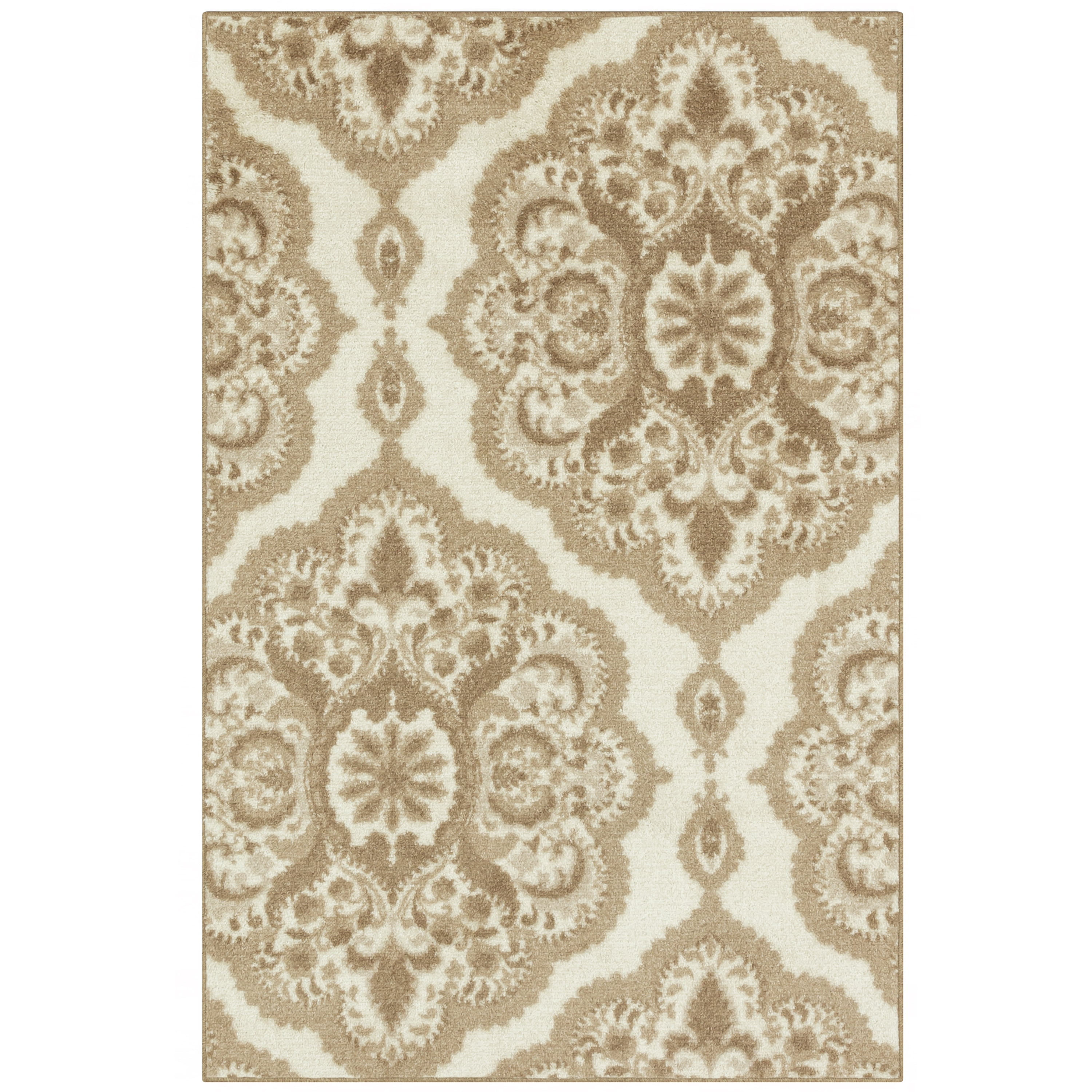 Maples Rugs Vivian Transitional Medallion Beige Non Slip Indoor Area ...